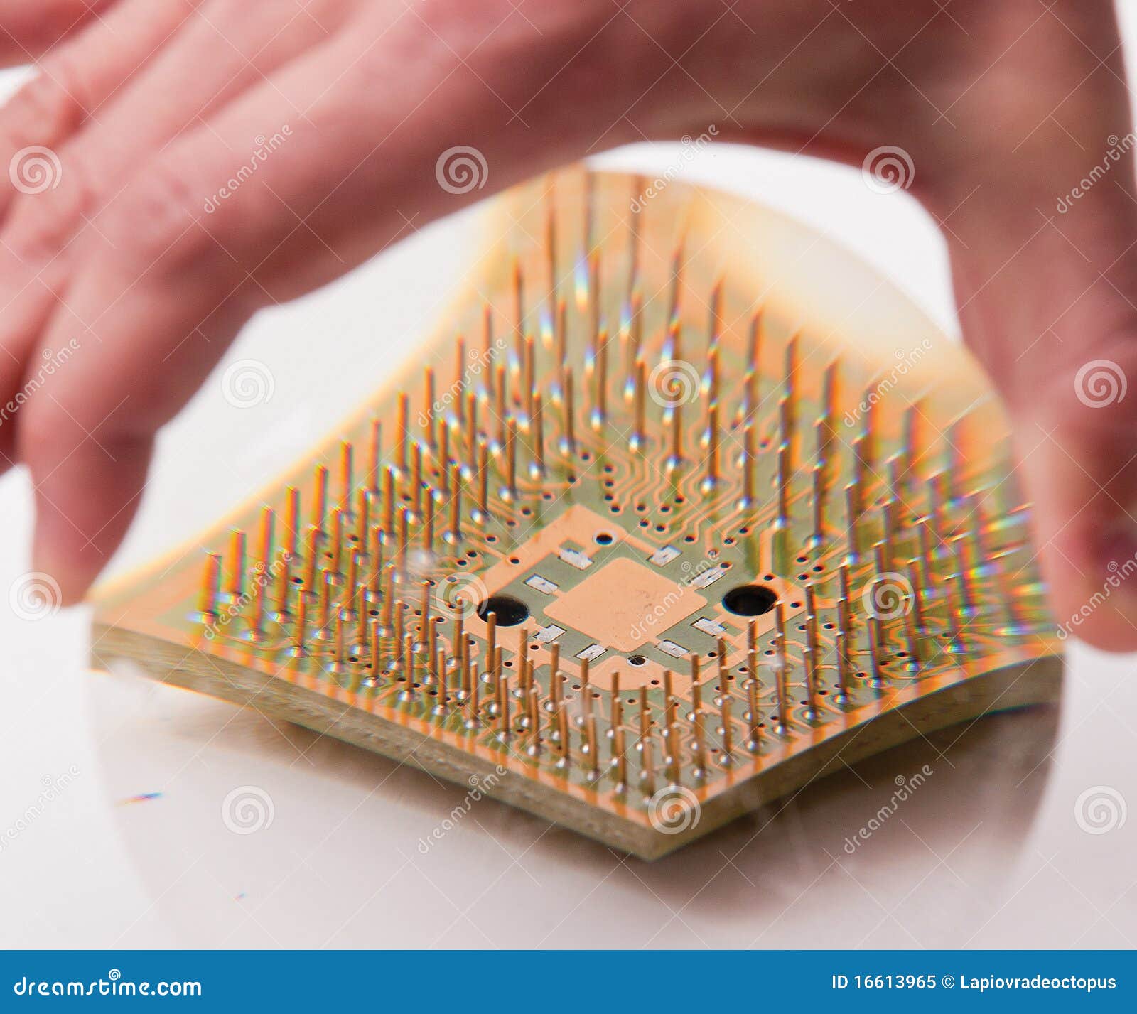 CPU Under the Magnifying Glass Stock Image - Image of magnifying, hand ...