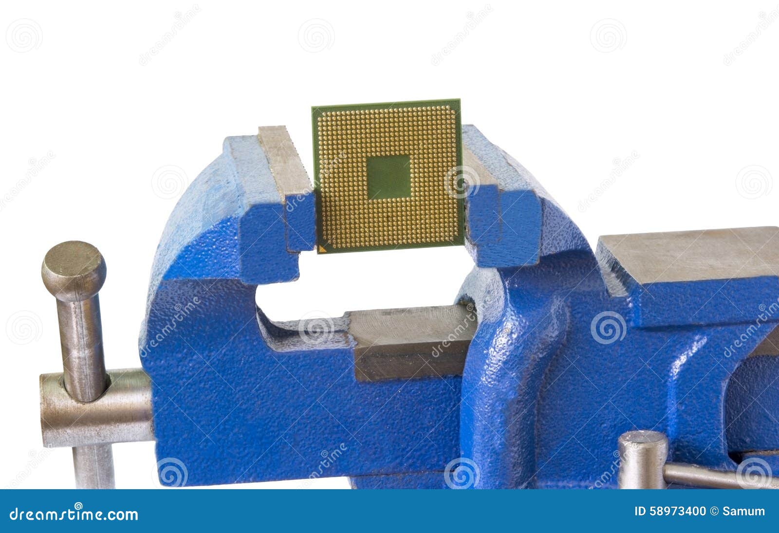 CPU Under the Pressure of Vice Stock Photo - Image of isolated ...