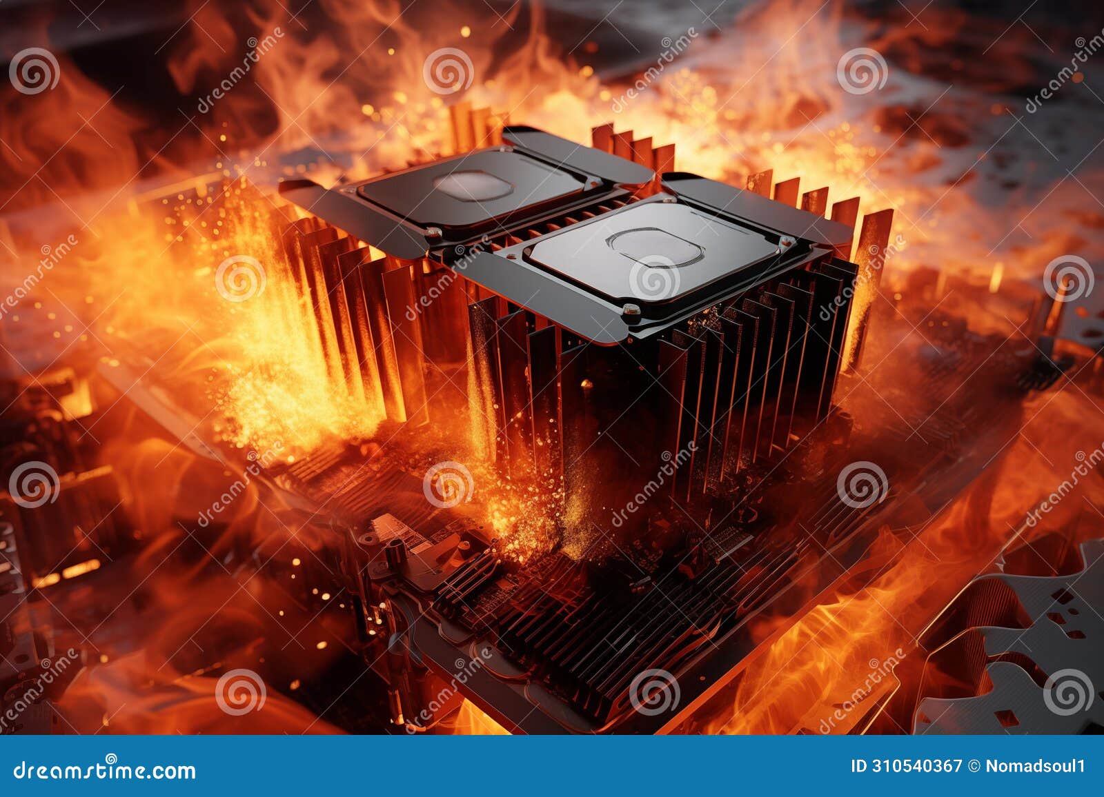 CPU Under Stress Test, Emphasizing Thermal Performance. Generative AI ...