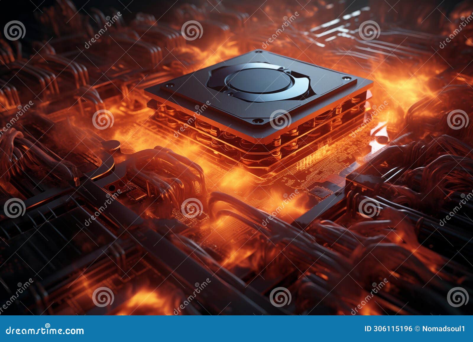 CPU Under Stress Test, Emphasizing Thermal Performance. Generative AI ...