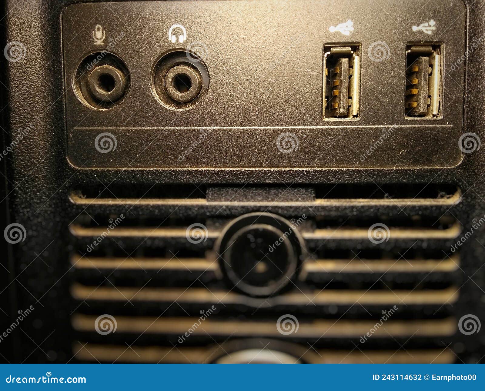 CPU, USB and Sound Ports Image. Stock Photo - Image of closeup ...
