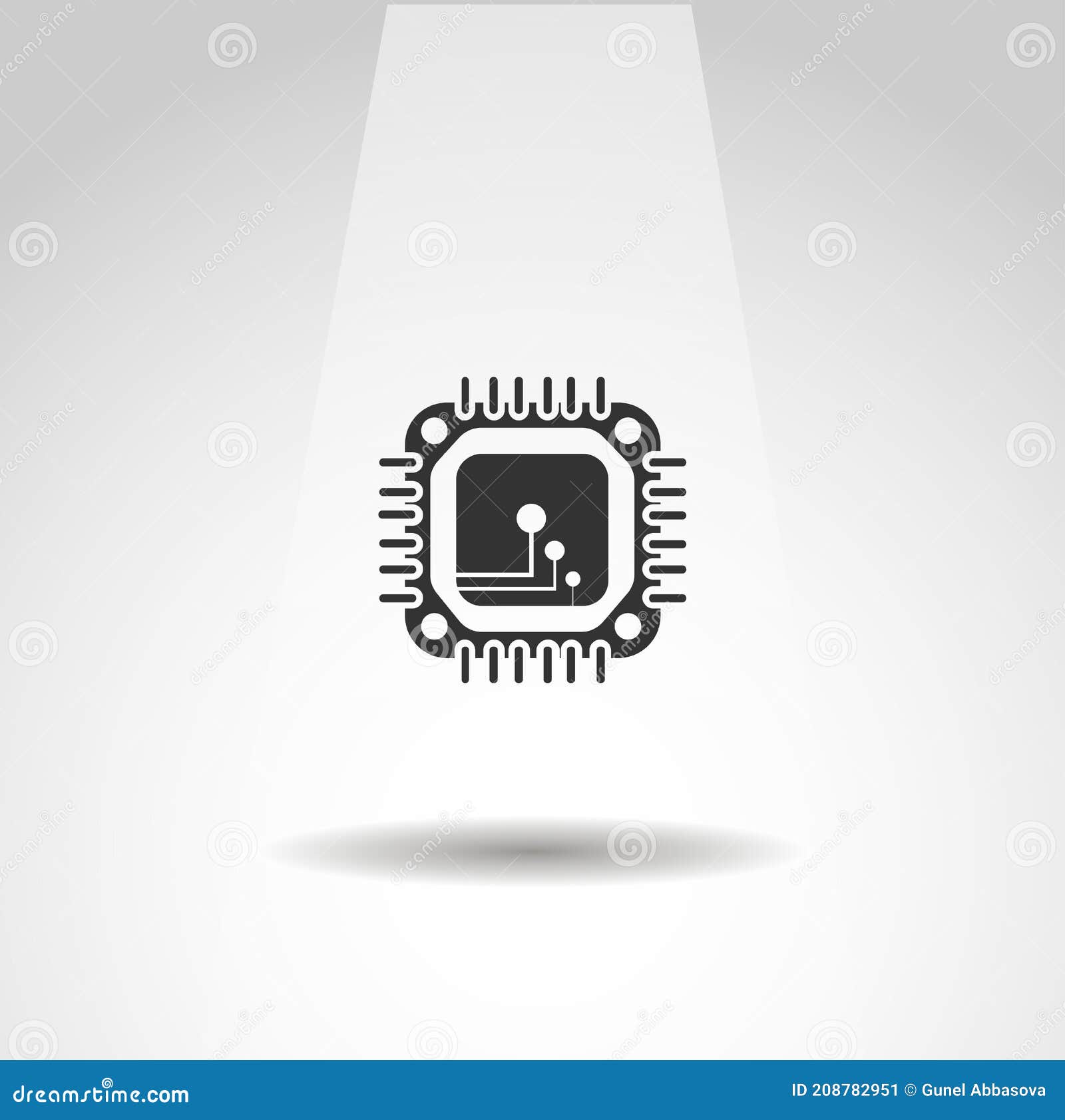 CPU Vector Icon CPU Chip Simple Icon Stock Vector - Illustration of ...
