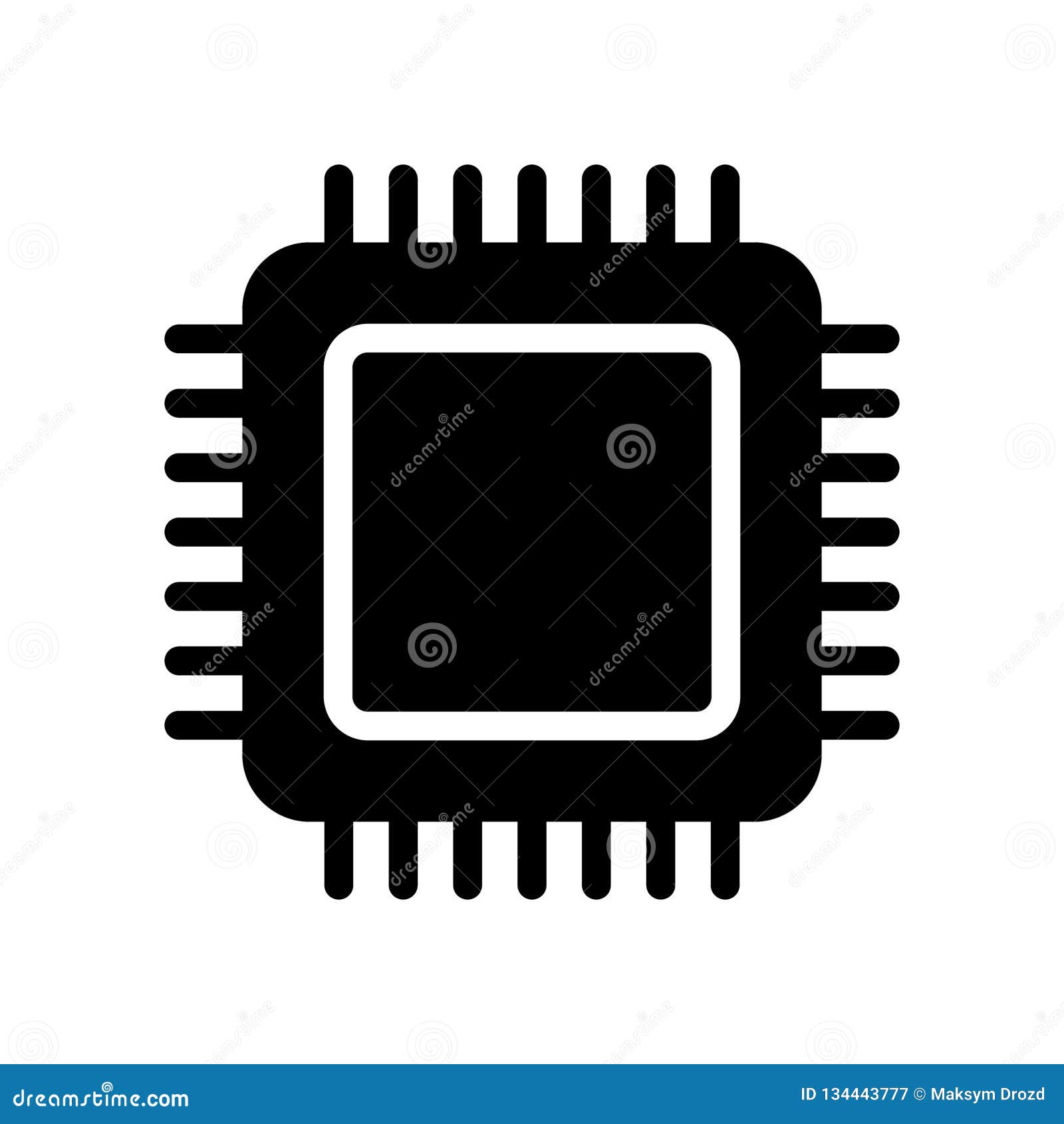CPU vector icon stock illustration. Illustration of chip - 134443777