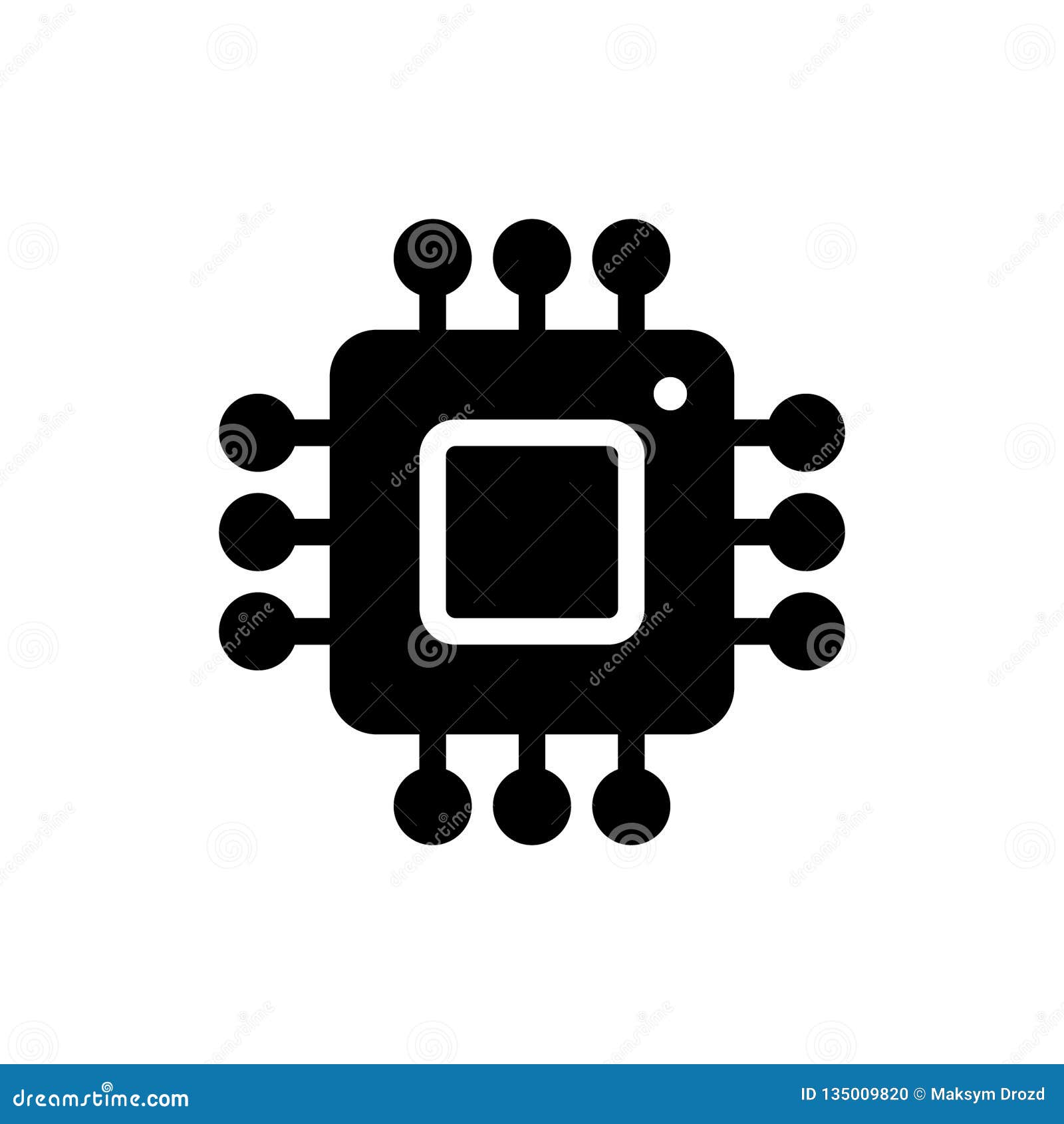CPU vector icon stock vector. Illustration of microchip - 135009820