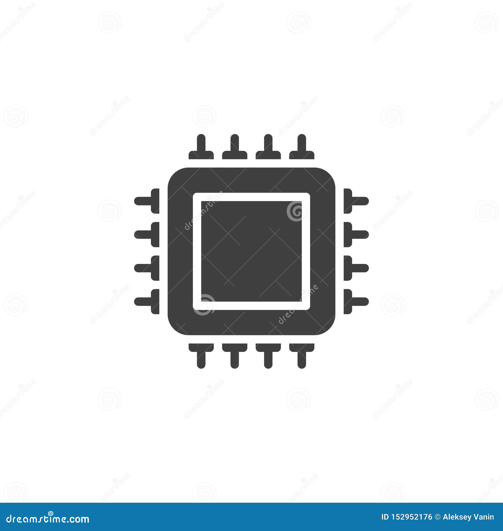 CPU vector icon stock vector. Illustration of pictogram - 152952176