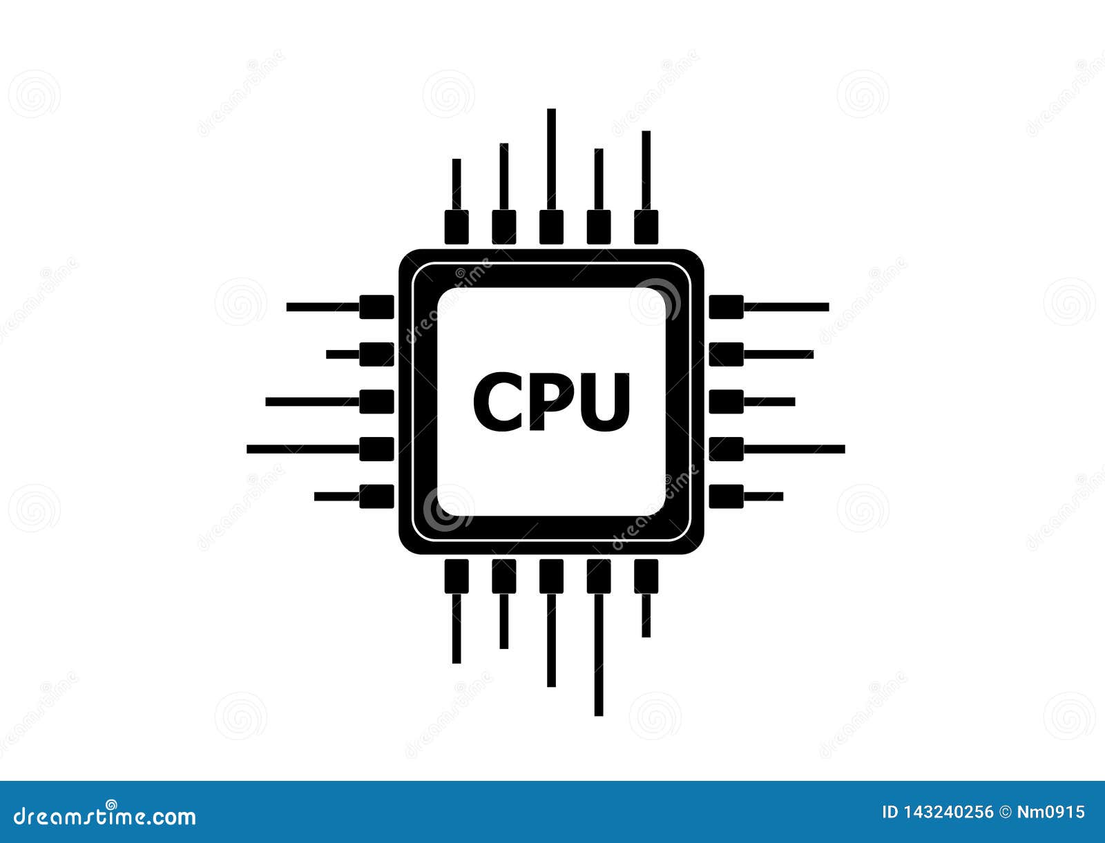 Cpu Vector Icon Isolated Technology Sign Image Stock Vector ...