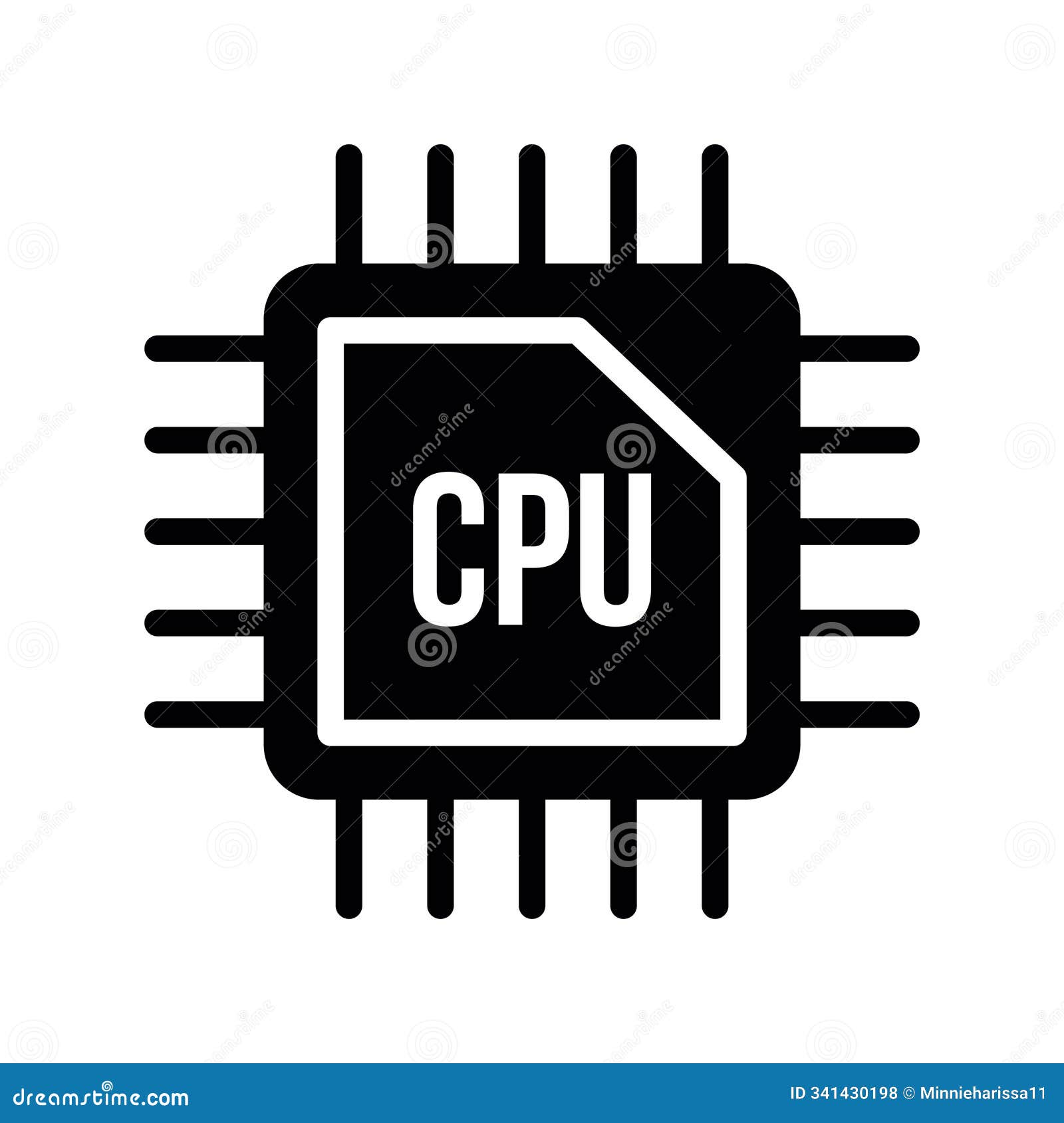Cpu Vector Icon Isolated on White Background Stock Vector ...