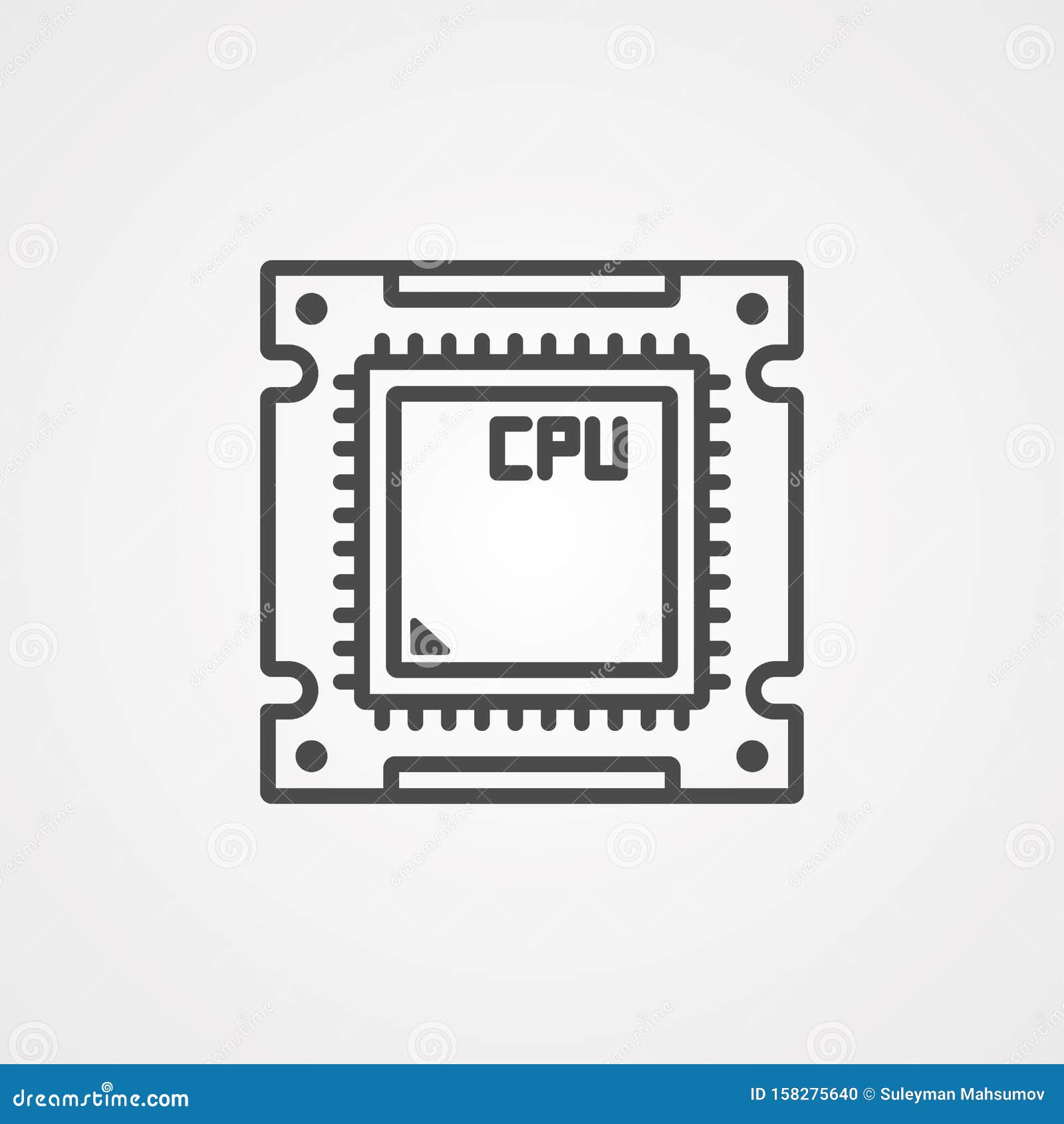 Cpu Vector Icon Sign Symbol Stock Illustration - Illustration of ...