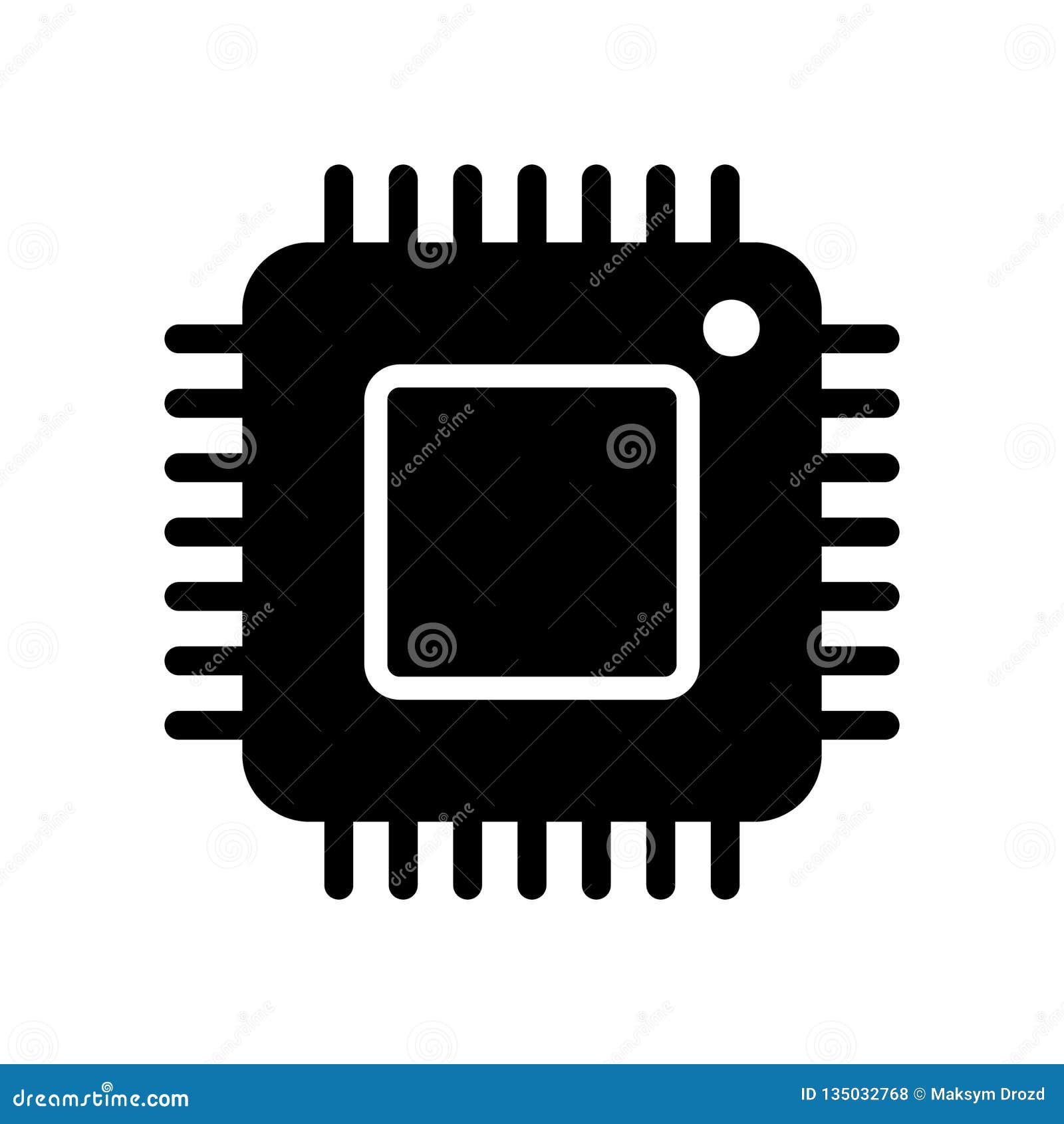 CPU vector icon stock illustration. Illustration of computer - 135032768