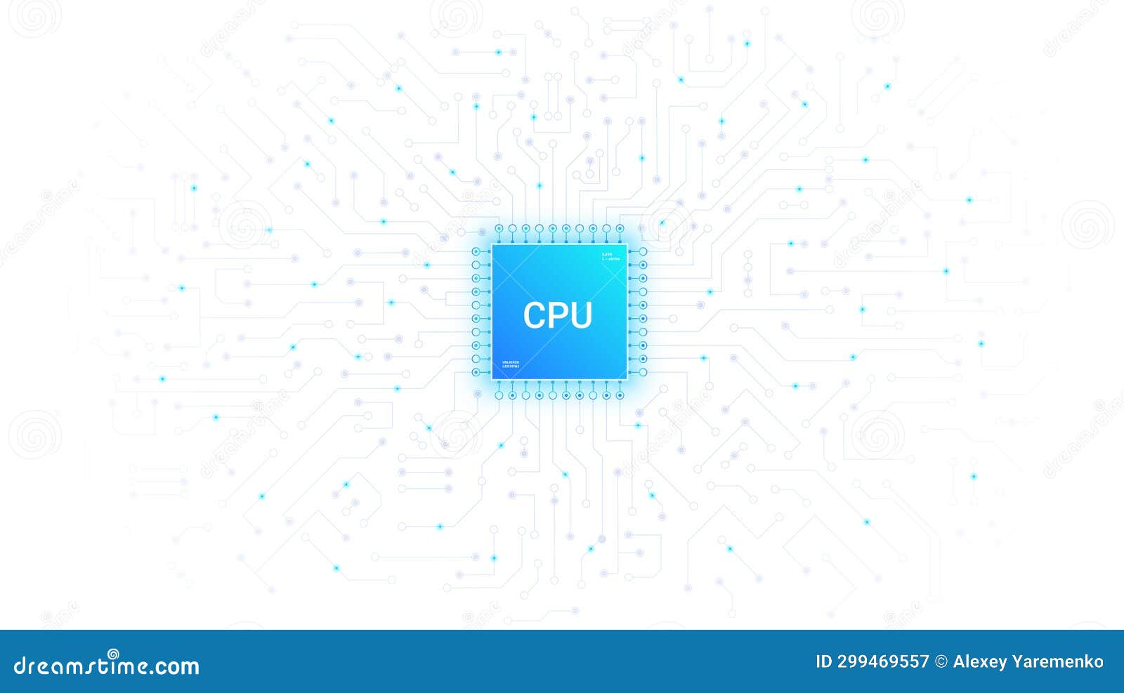 CPU white poster vector stock illustration. Illustration of technology ...
