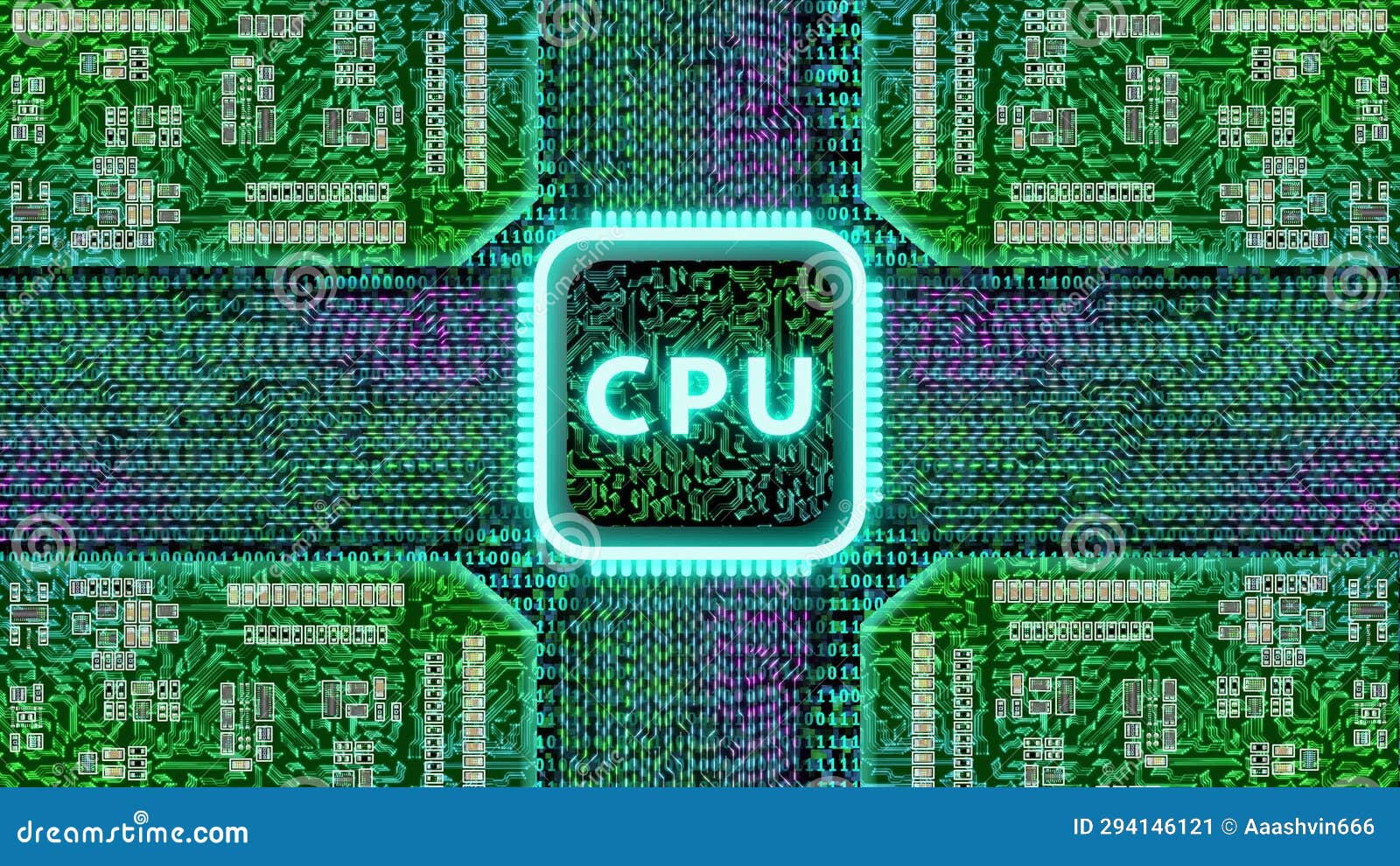 Cpu Using Different Motherboard Components Animation Stock Video ...