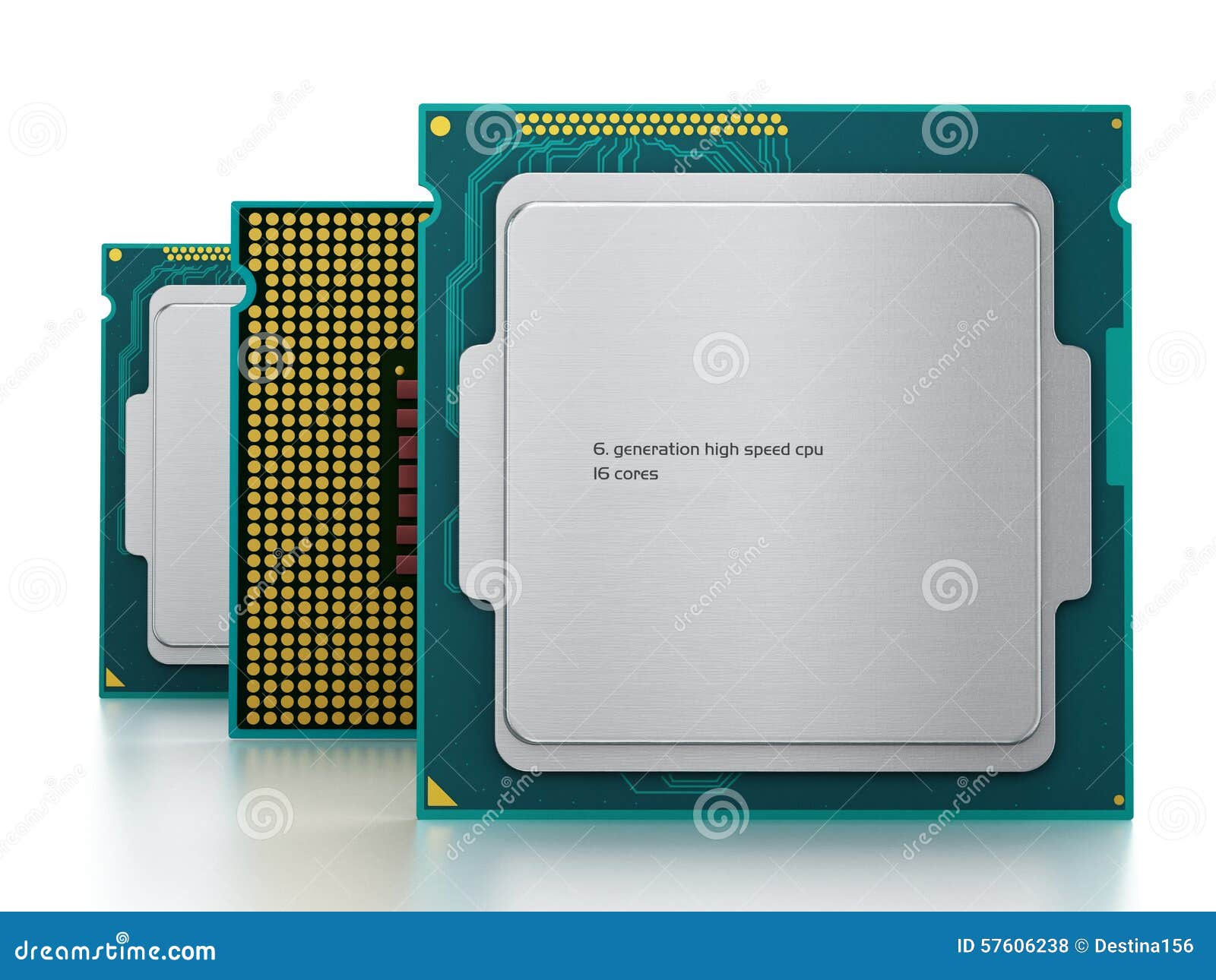 CPUs (central Processing Units) In A Row. 3D Illustration Royalty-Free ...