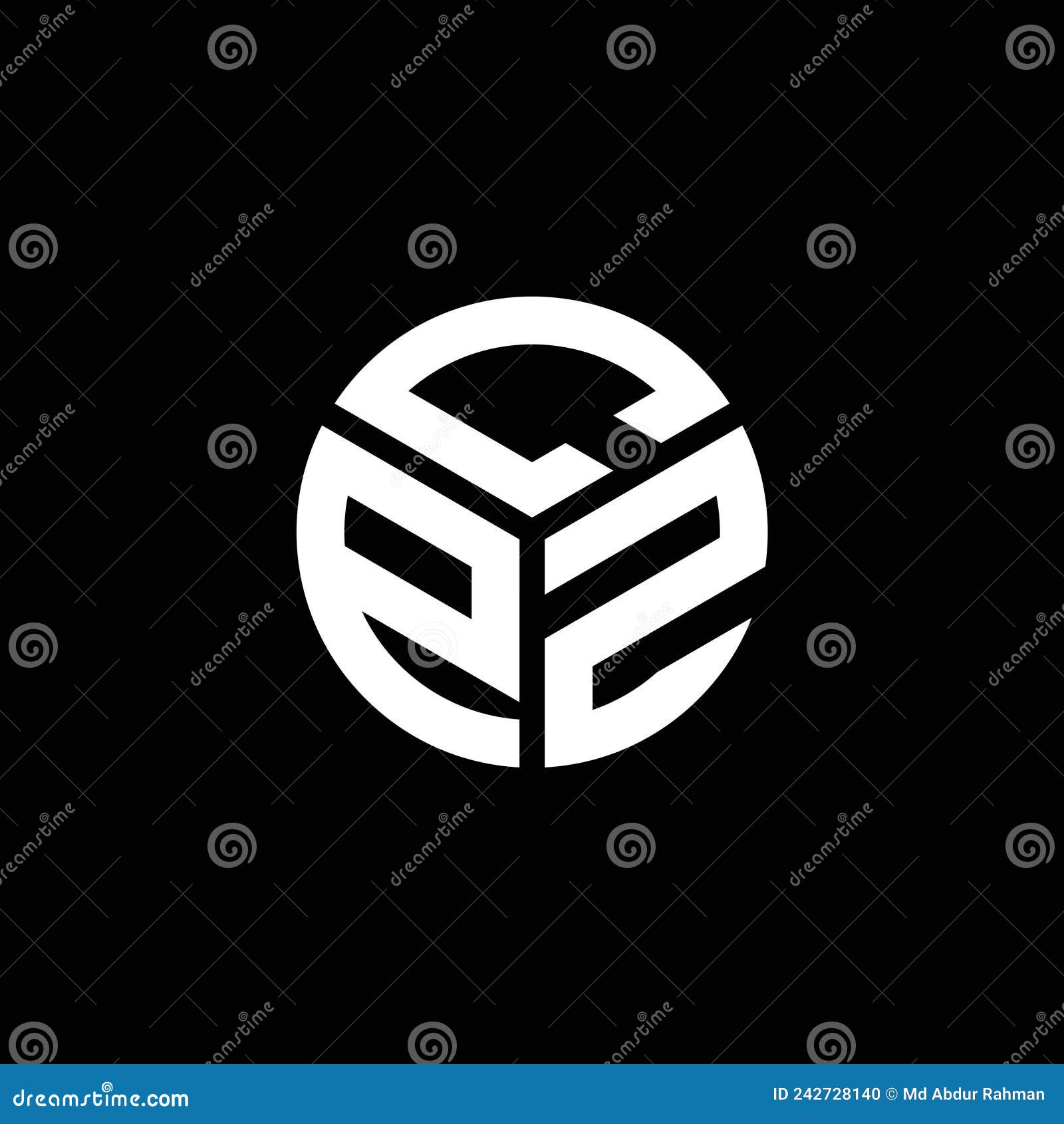CPZ Letter Logo Design On Black Background. CPZ Creative Initials ...