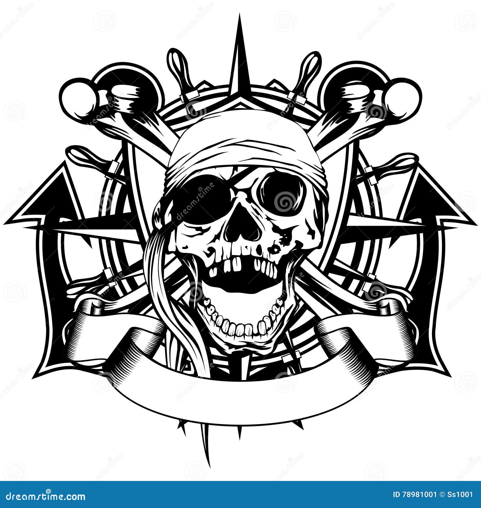 Crânio Do Símbolo Do Pirata Ilustração do Vetor - Ilustração de humano ...