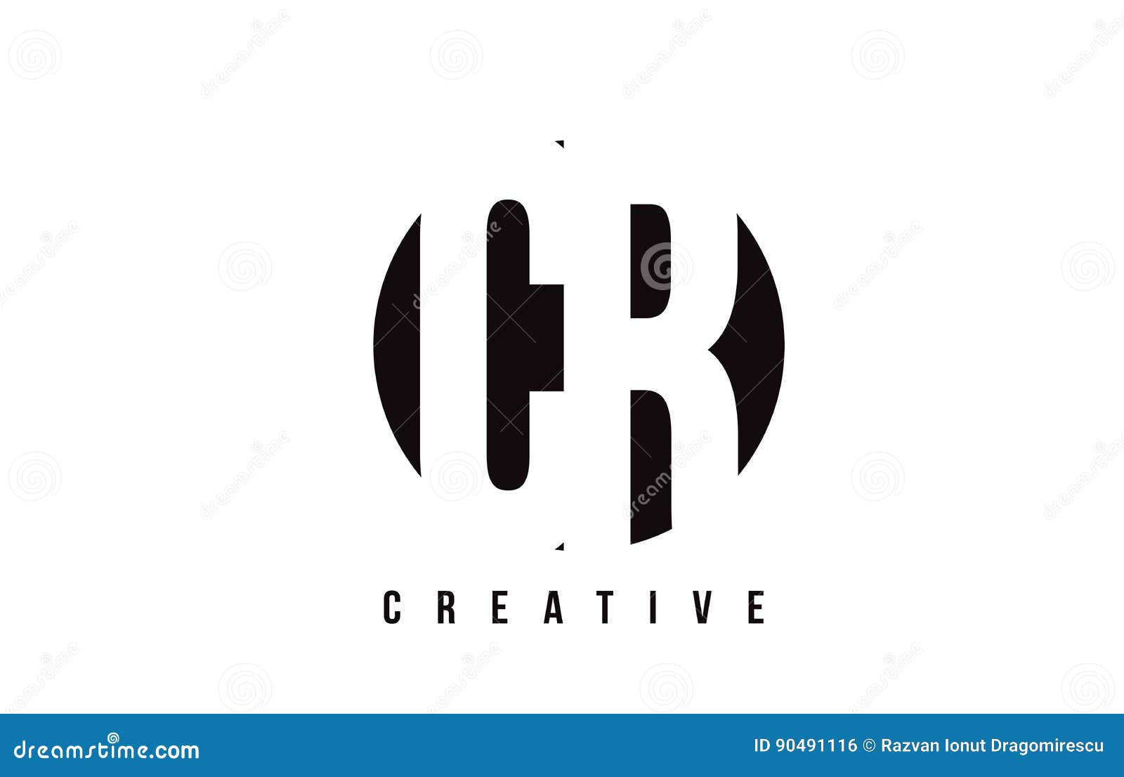 CR C R White Letter Logo Design with Circle Background. Stock Vector ...