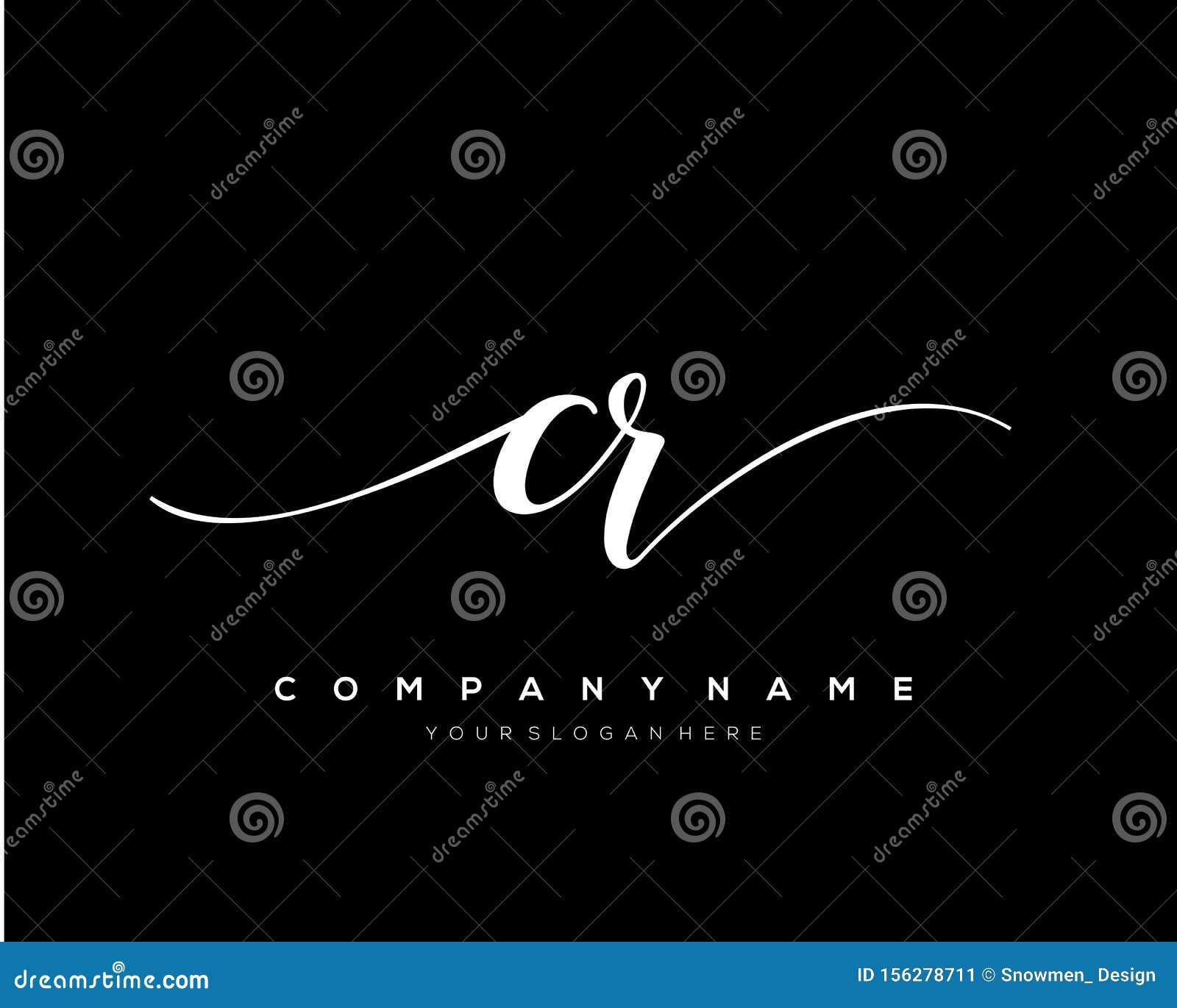 CR Initial Handwriting Logo Template Vector. Stock Vector ...