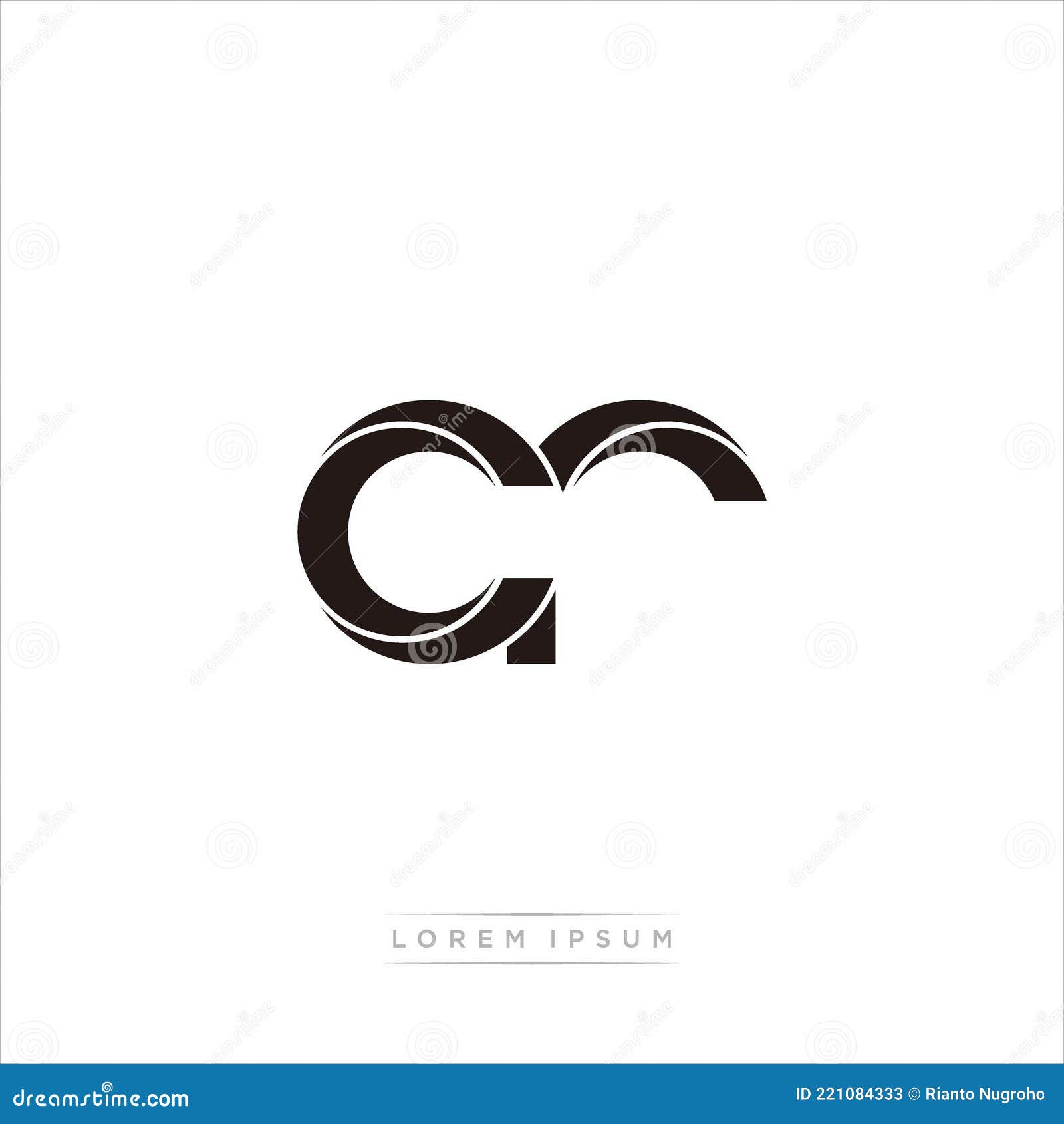 Cr Initial Letter Split Lowercase Modern Monogram Linked Outline ...
