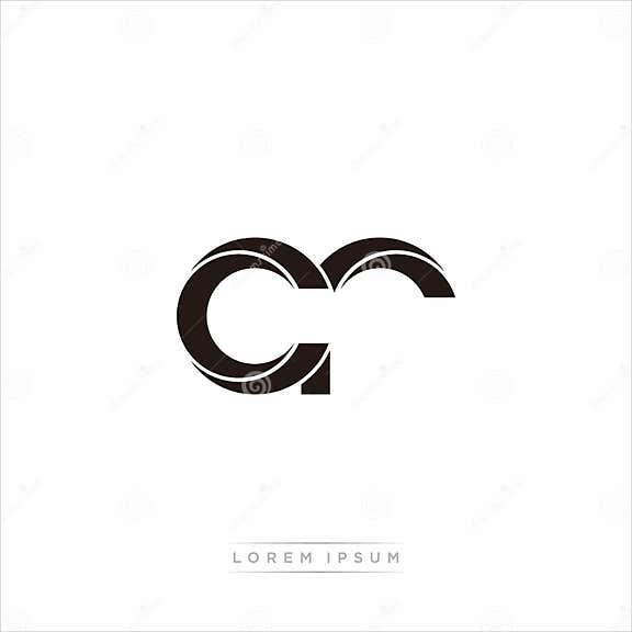 Cr Initial Letter Split Lowercase Modern Monogram Linked Outline ...
