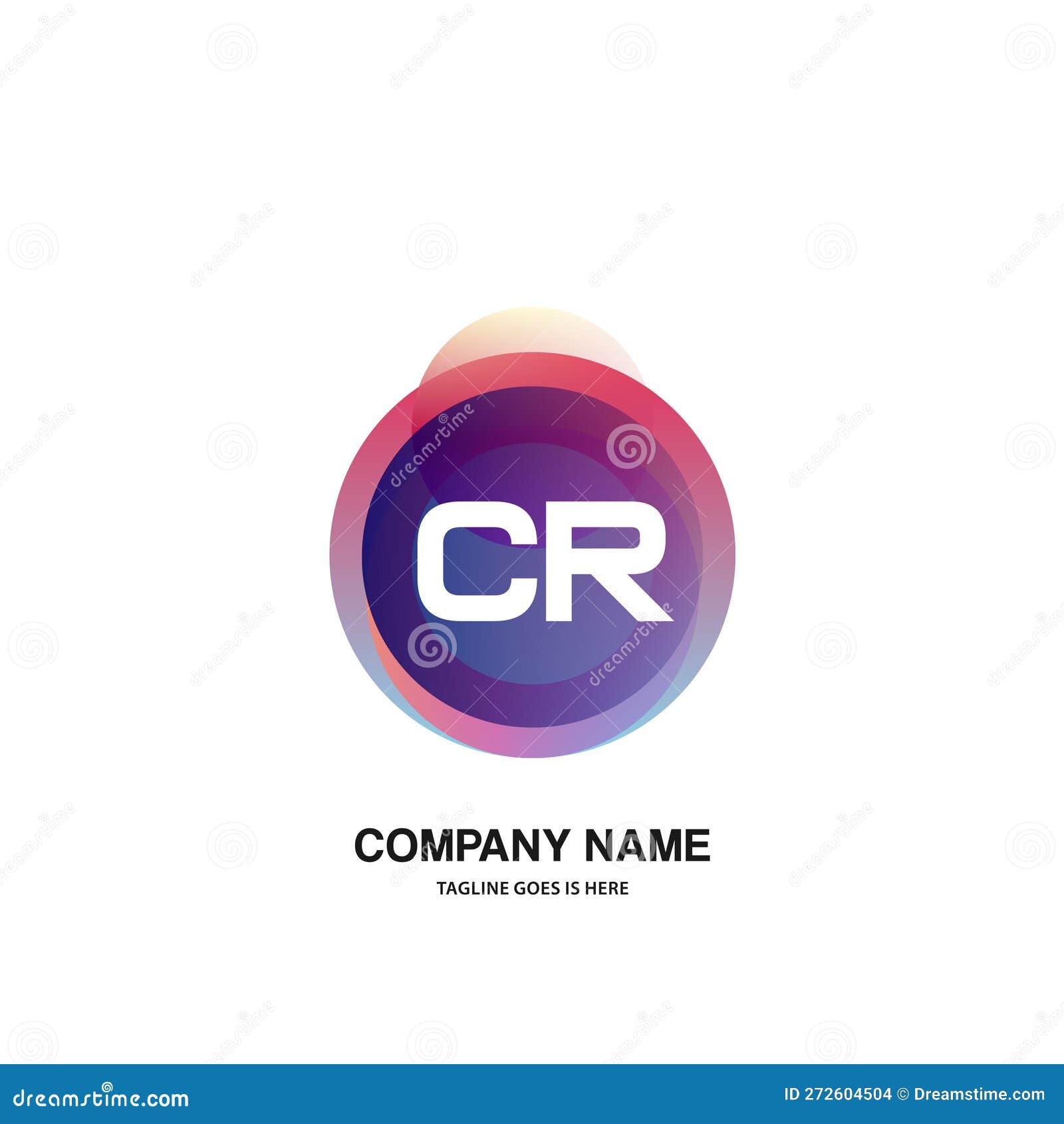CR Initial Logo with Colorful Circle Template Vector Stock Vector ...