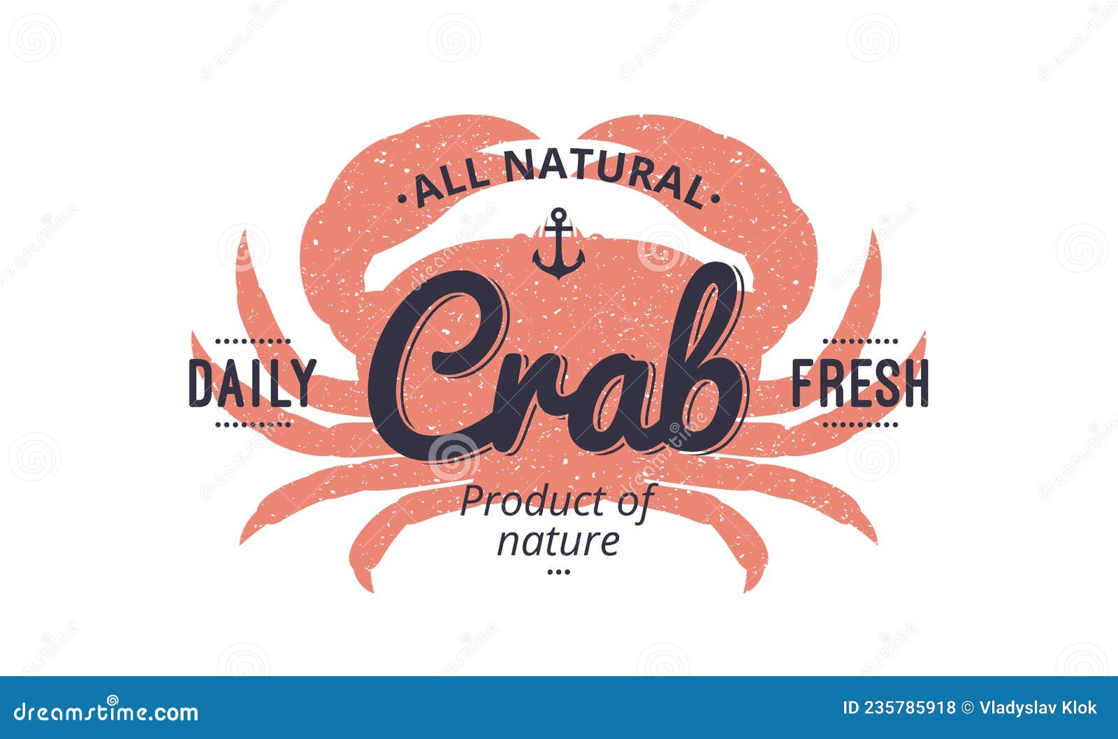 Crab abstract label design stock vector. Illustration of icon - 235785918