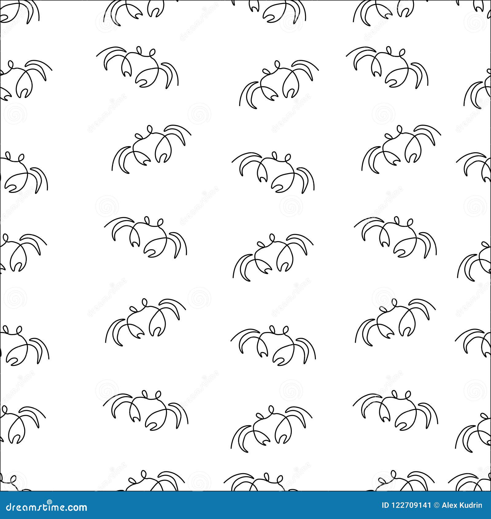 Crab pattern seamless stock vector. Illustration of beach - 122709141
