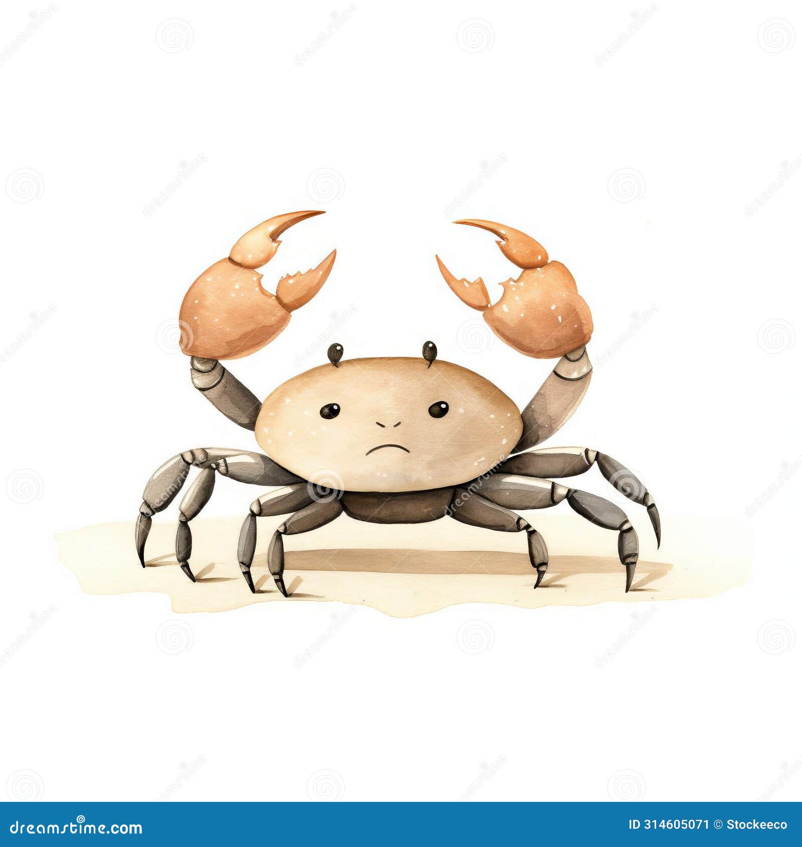 Crab Art By Jon Klassen A Full Body Perspective On A White Background Royalty Free Stock Image