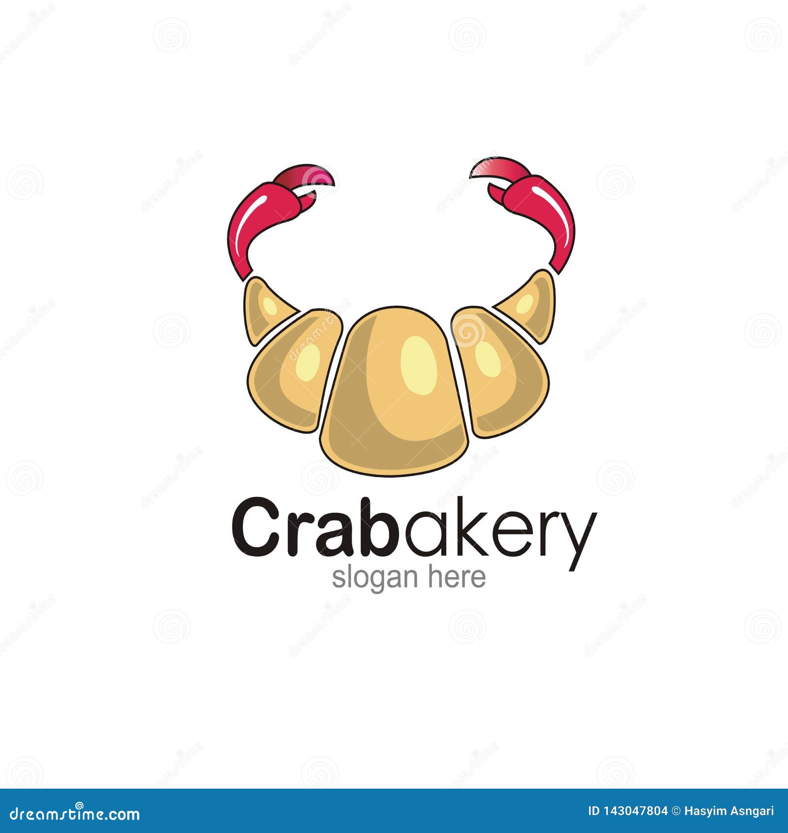 Crab Bakery Logo Design Template Stock Vector - Illustration of ...