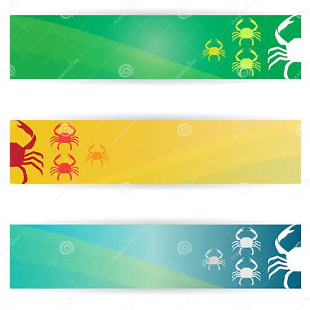 Crab banners stock vector. Illustration of fauna, nipper - 32397583