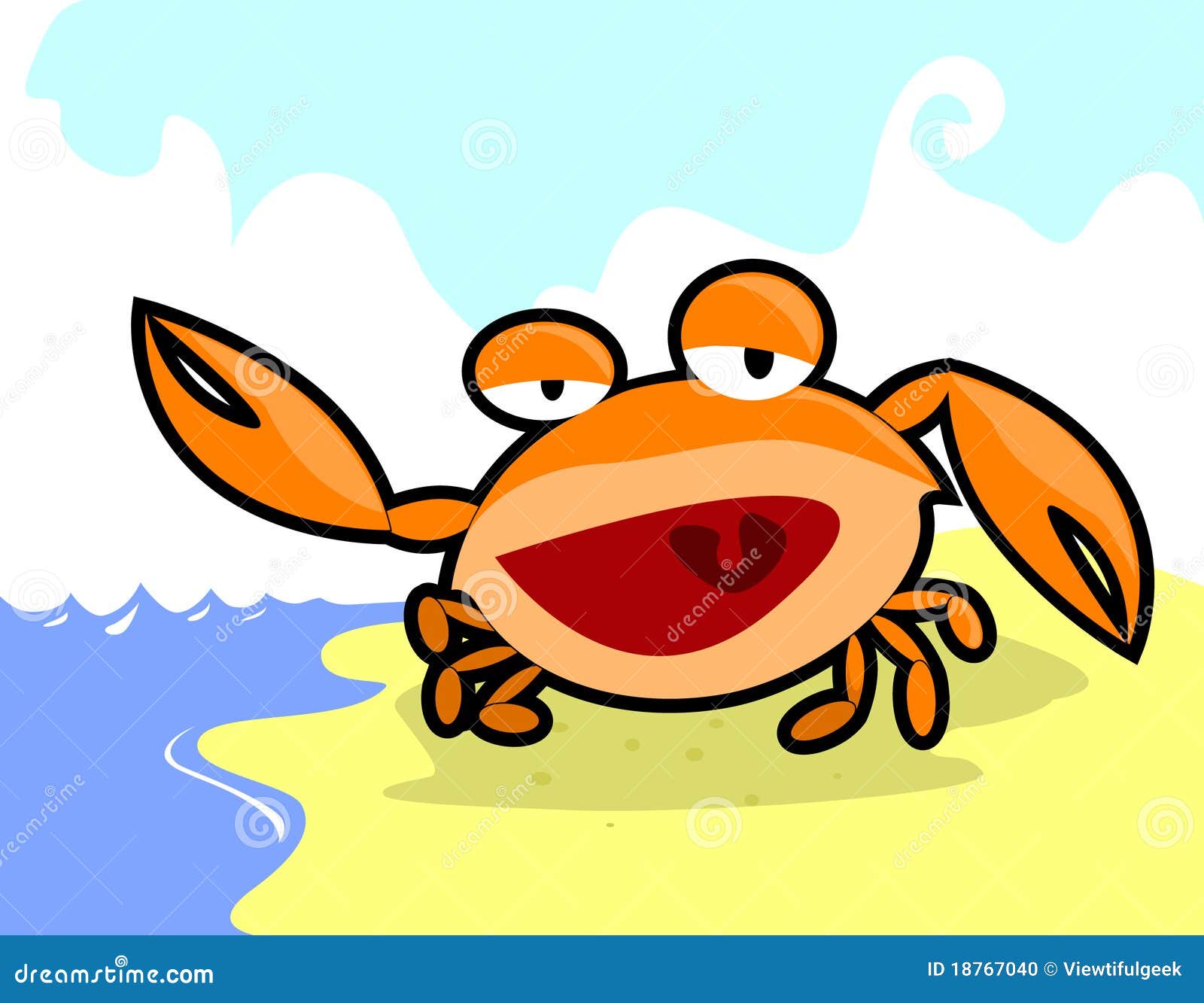 Crab in the Beach stock vector. Illustration of singing - 18767040 Crab in the Beach stock vector. Illustration of singing - 18767040