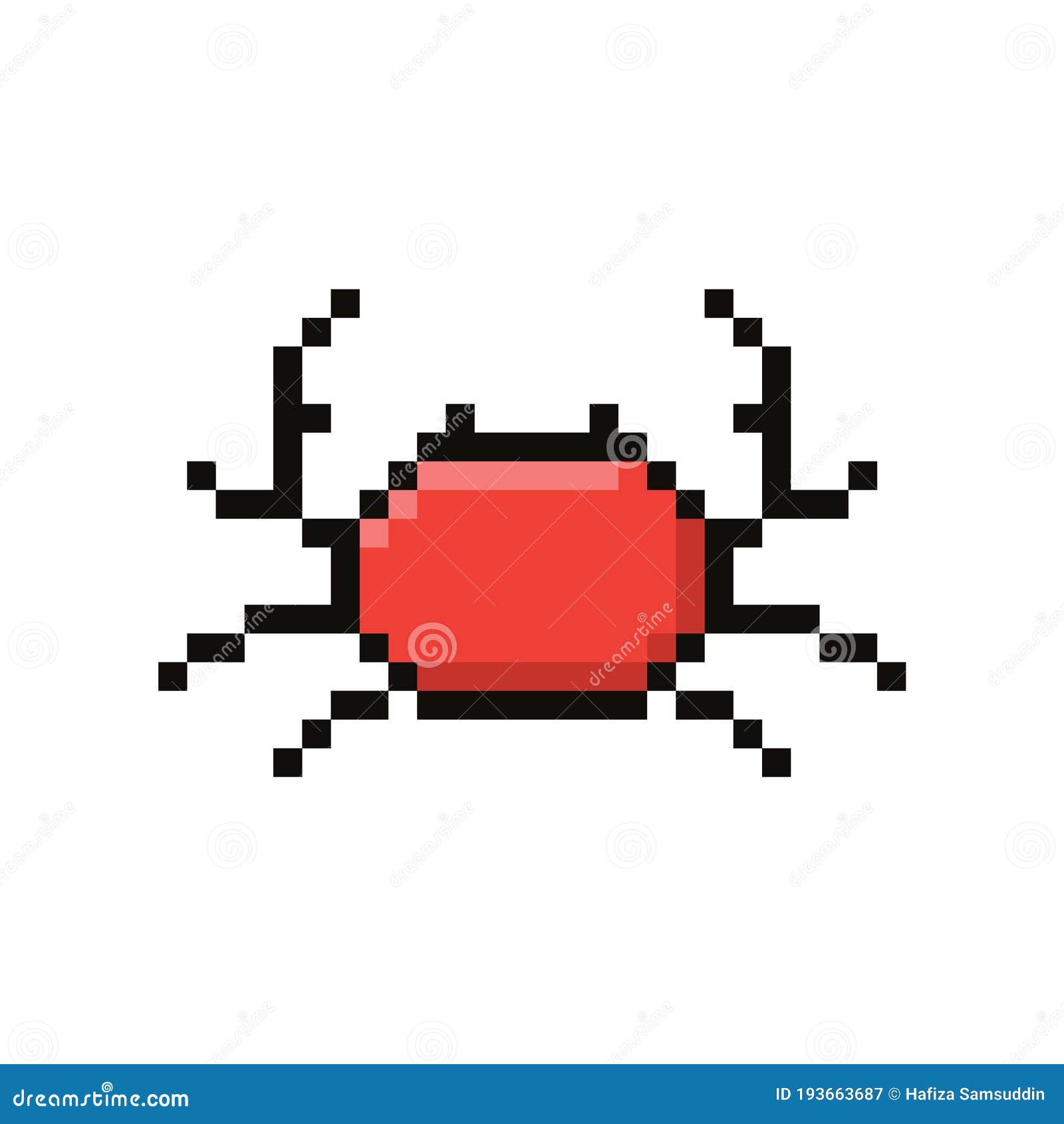 Crab 8-bit Vector Illustration. Vector Illustration Decorative Design ...