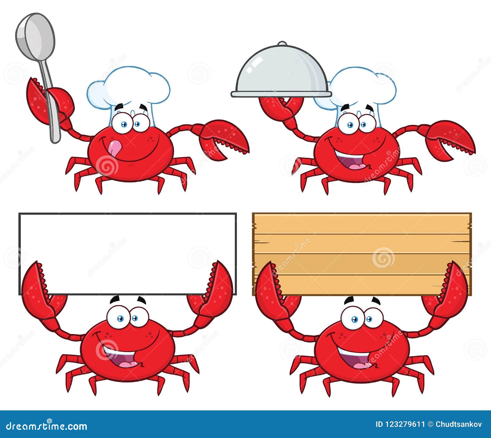 Crab Cartoon Character Collection - 2 Stock Vector - Illustration of ...