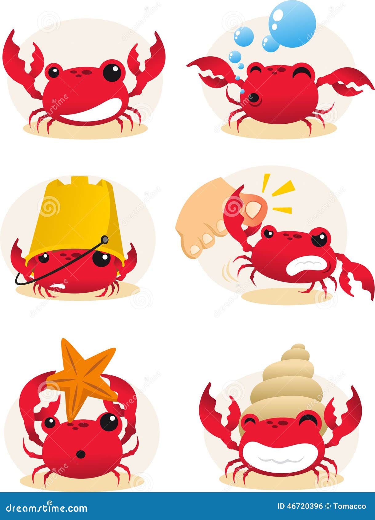 Crab cartoon set stock illustration. Illustration of animated - 46720396