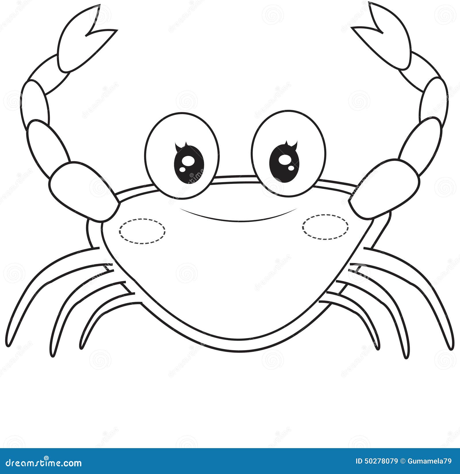 Crab coloring page stock illustration. Illustration of clip - 50278079