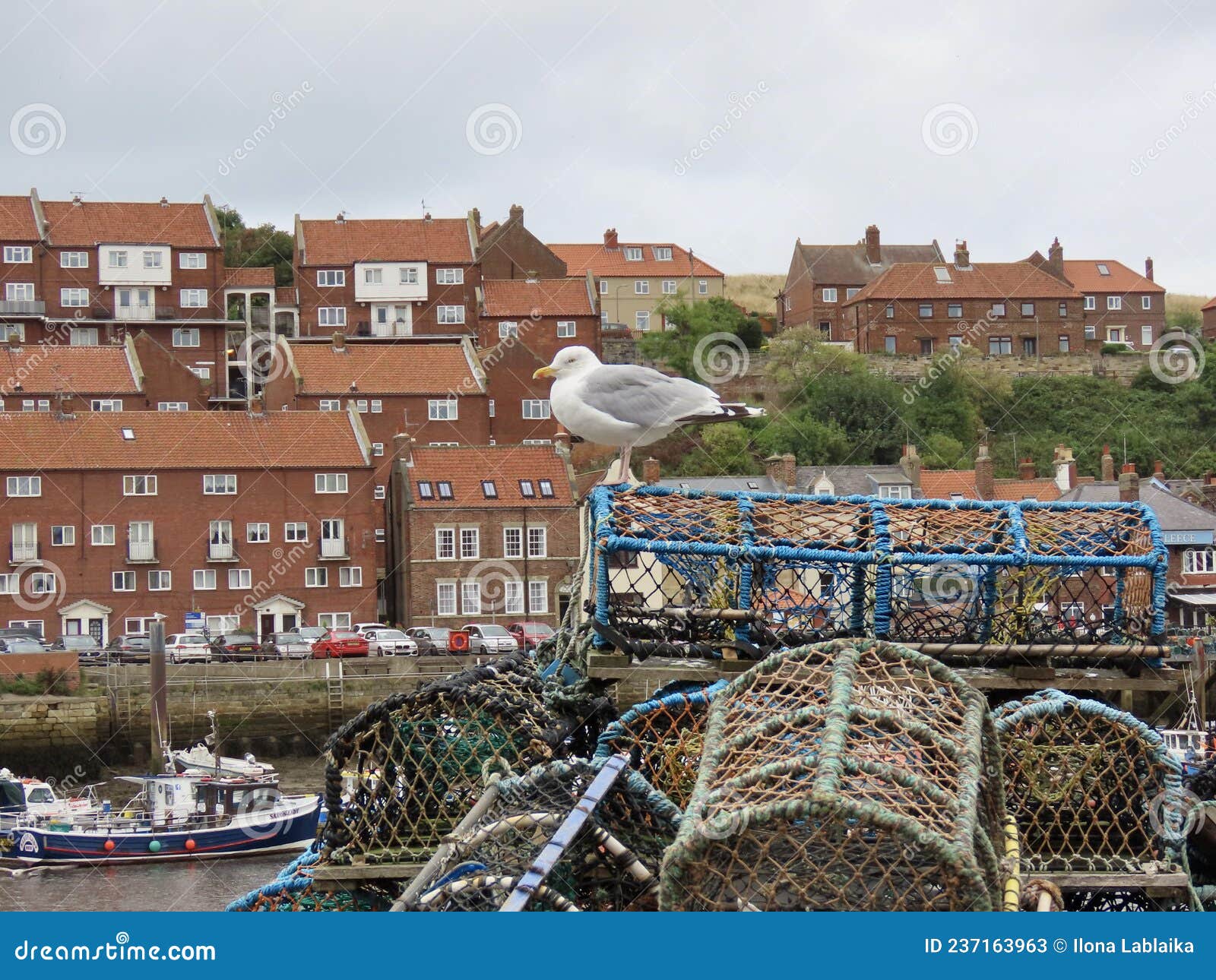 Crab crates in Whitby stock image. Image of herring - 237163963