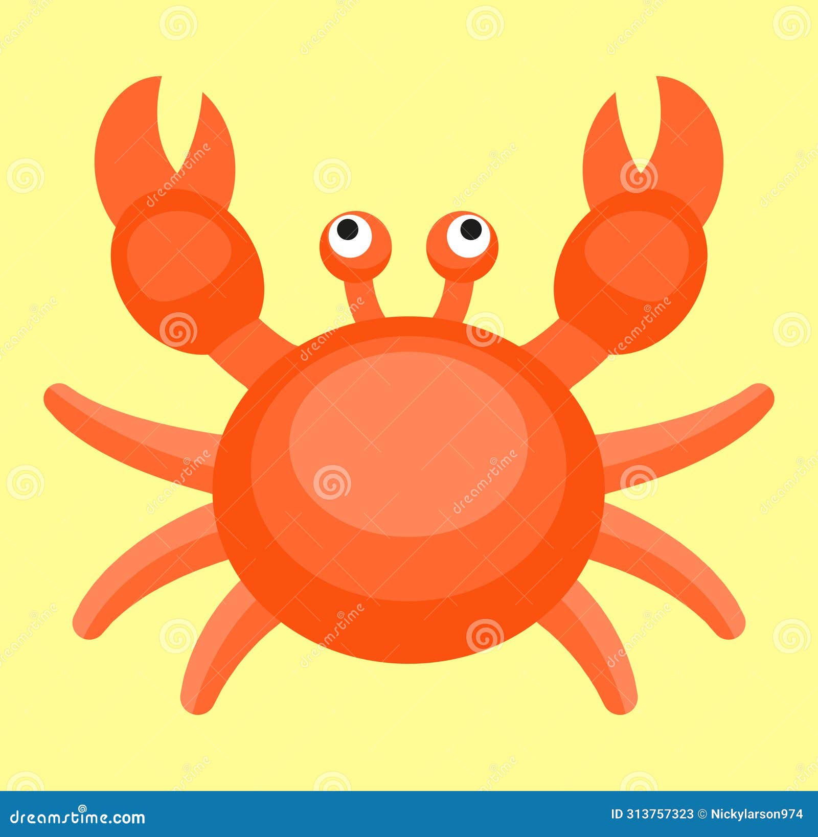 Crab or Crustacean Flat Design Stock Vector - Illustration of cute ...