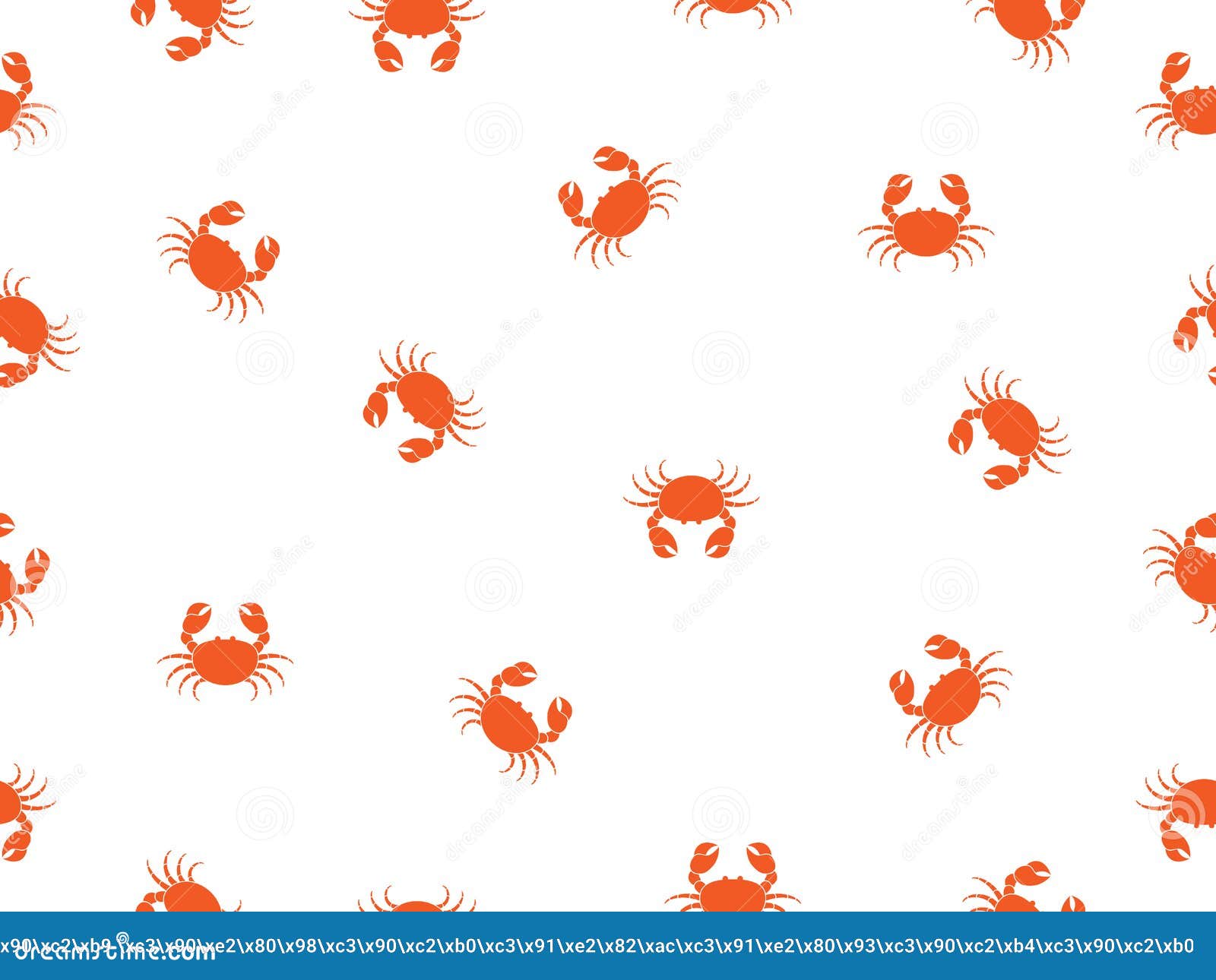 Crab Cute Pattern Background Vector Illustration On White ...