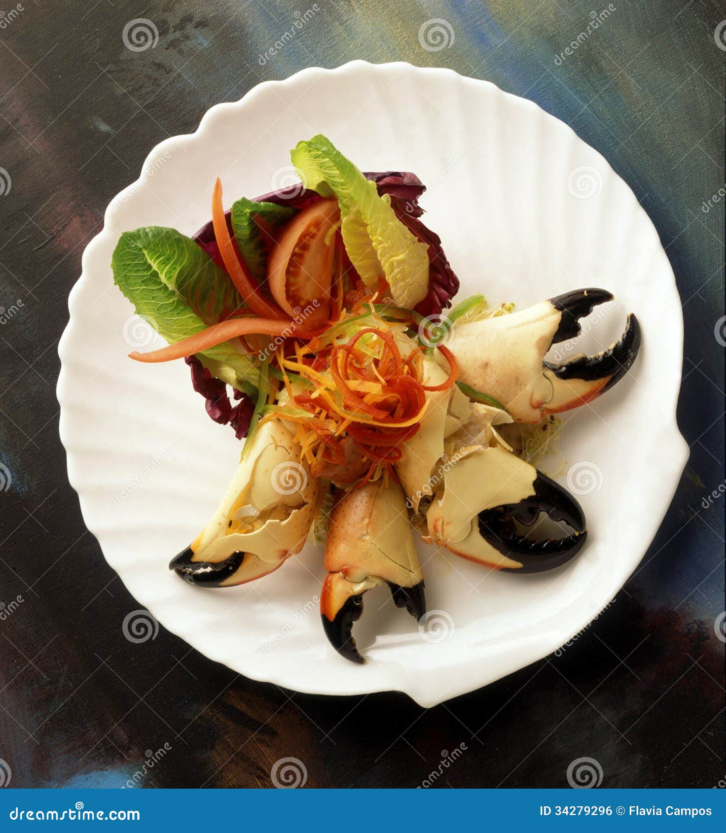 Crab Dish stock photo. Image of salad, meal, food, tomato - 34279296