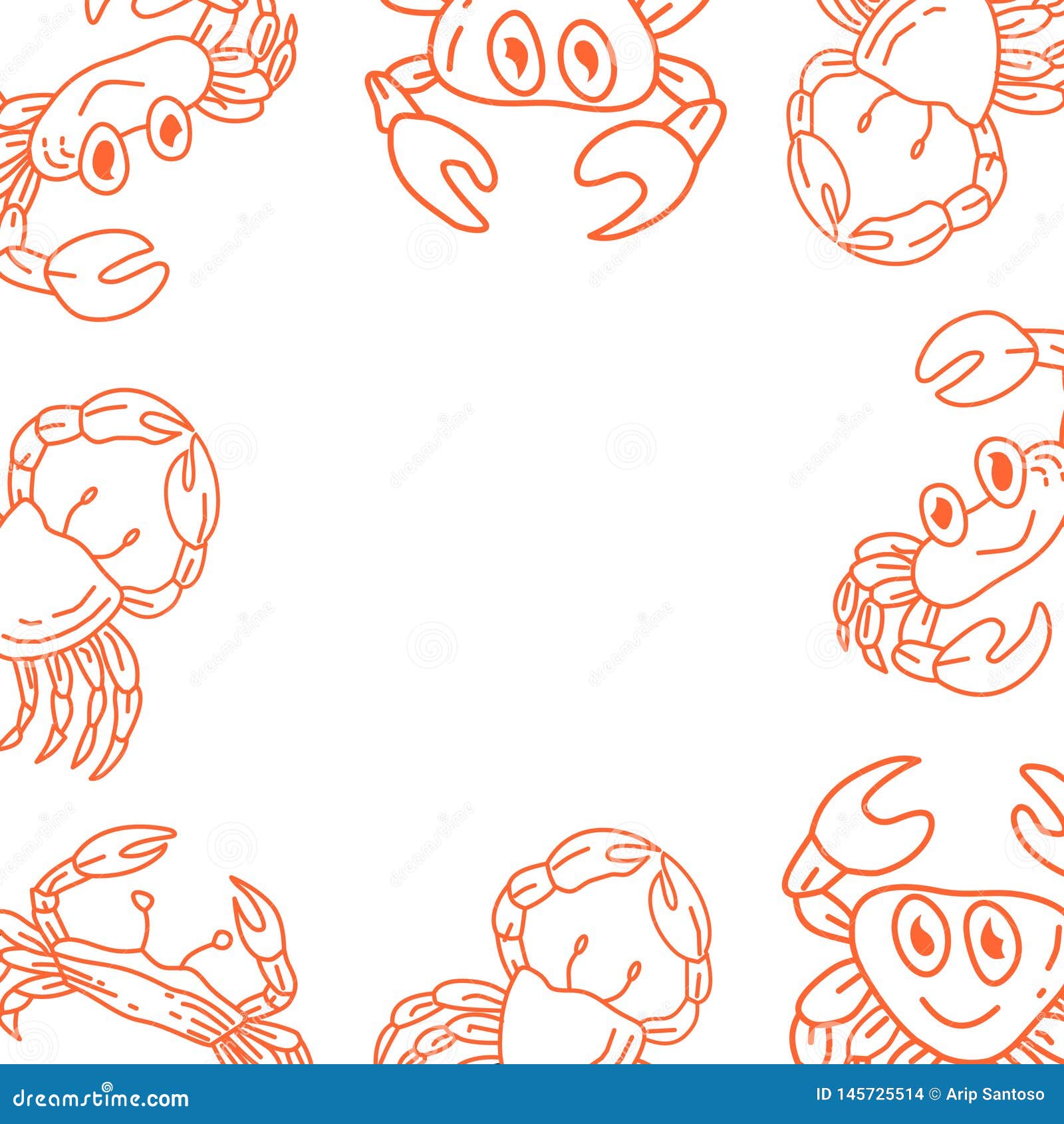 Crab Frame Empty Template Vector Stock Vector - Illustration of board ...