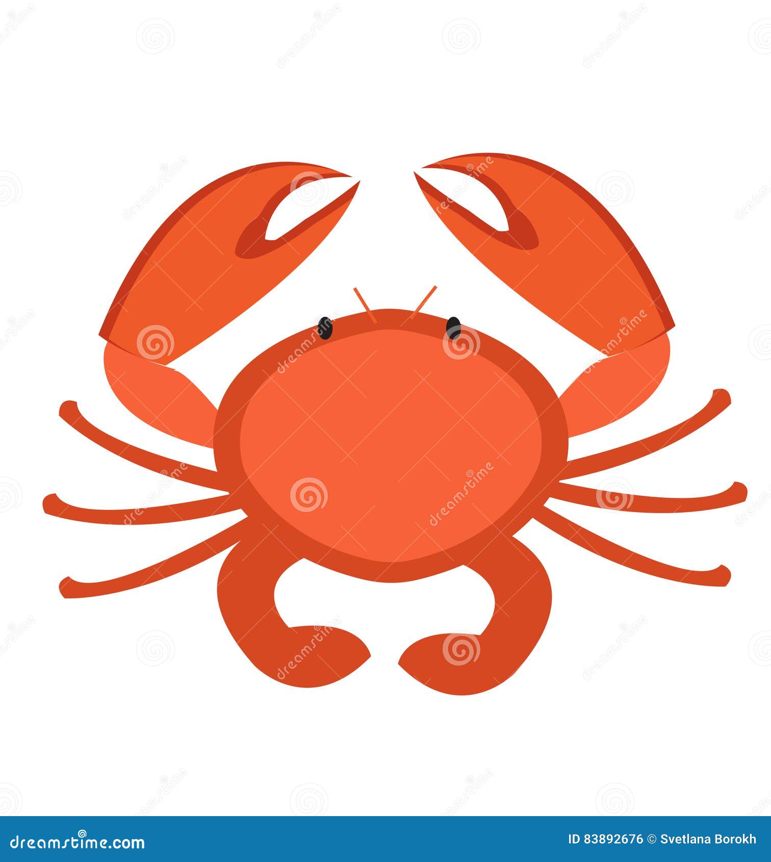 Crab Icon Flat Style. Isolated on White Background. Vector Illustration ... Crab Icon Flat Style. Isolated on White Background. Vector Illustration ...