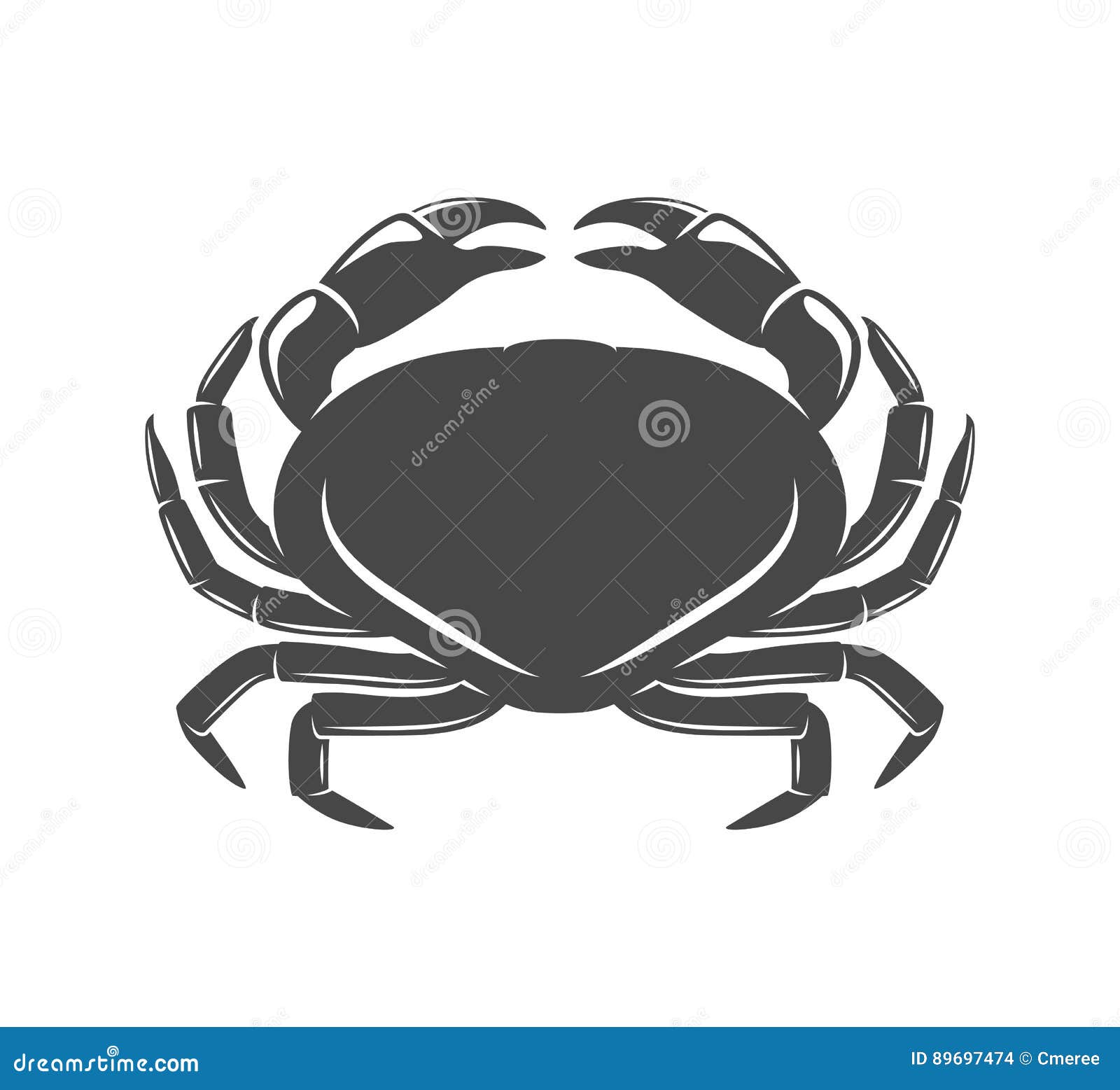 Crab Icon In Trendy Design Style. Crab Icon Isolated On White ...