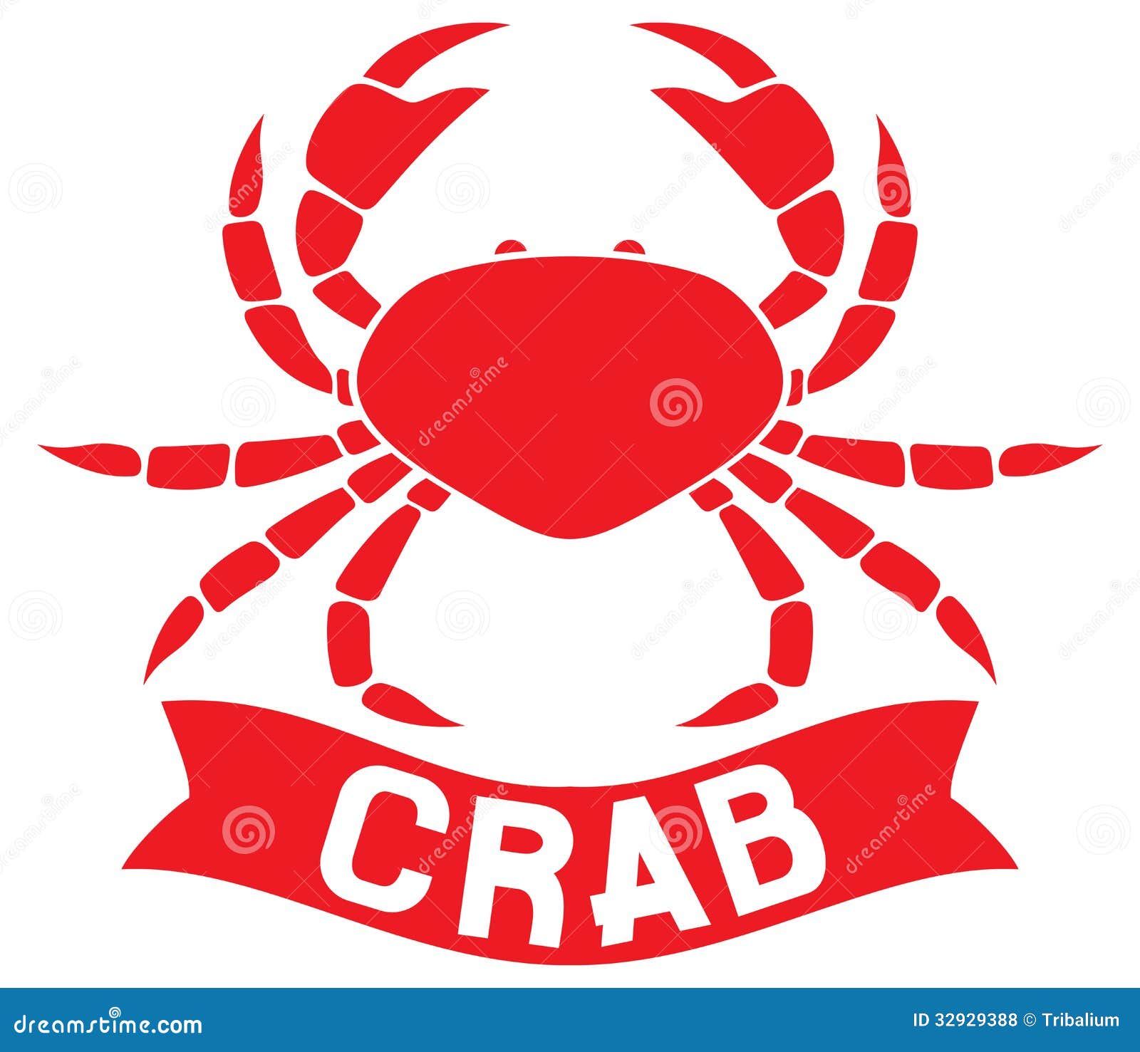 Crab label stock vector. Illustration of shell, seafood - 32929388