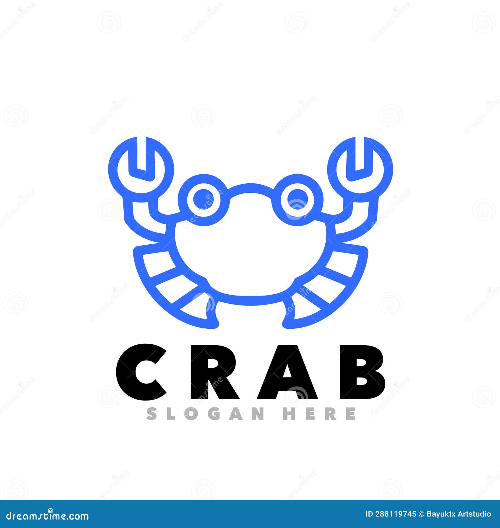 Crab line art stock vector. Illustration of brand, signage - 288119745