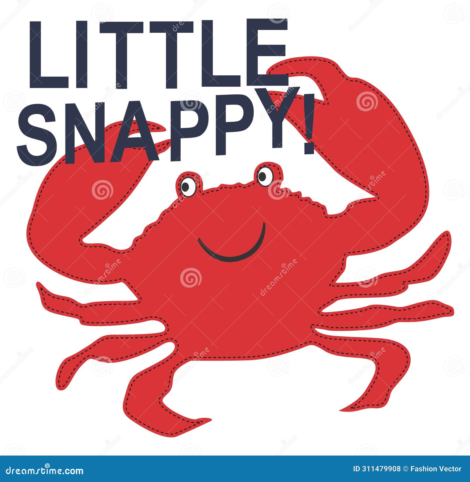 Crab Little Snappy Sea Print Vector & Art Stock Illustration ...