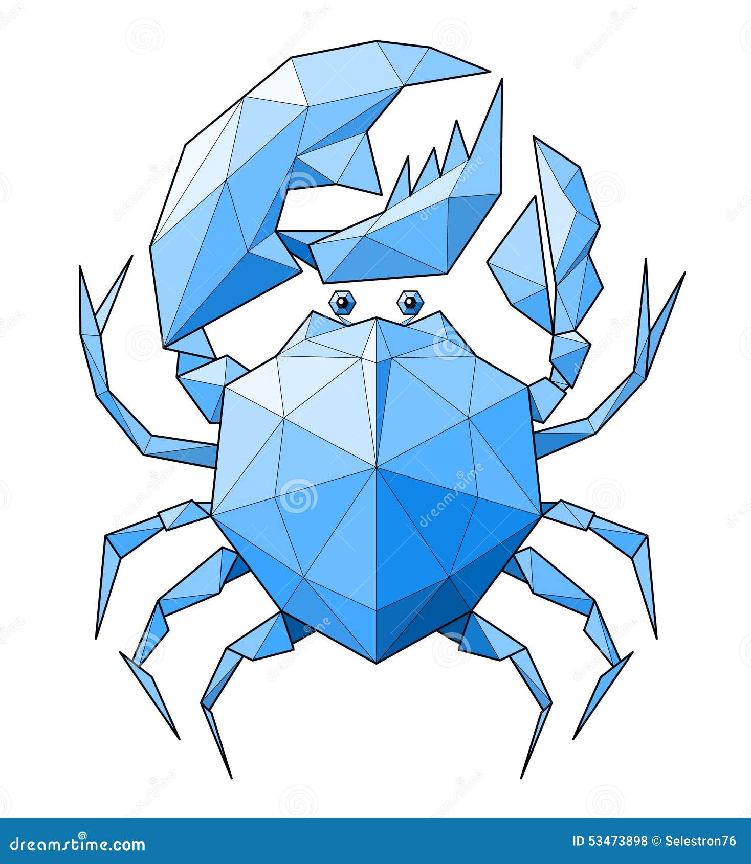 Crab stock vector. Illustration of drawing, geometric - 53473898