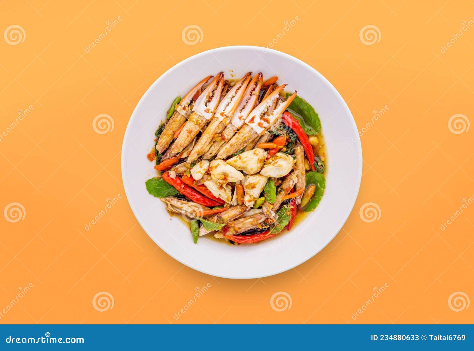 Crab meat fried basil stock image. Image of asian, healthy - 234880633