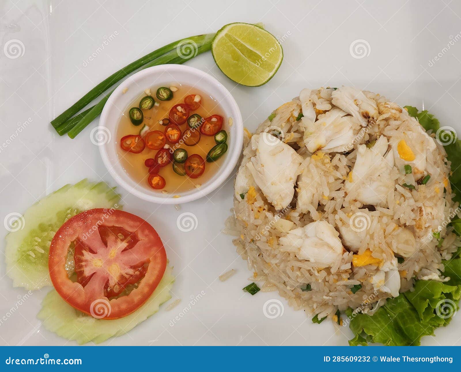 Crab meat fried rice stock photo. Image of meat, food - 285609232