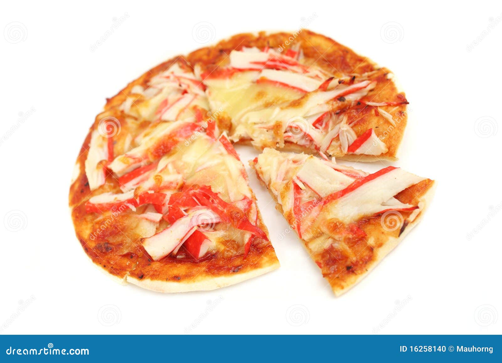 Crab Meat Pizza stock photo. Image of junk, pizza, brown - 16258140