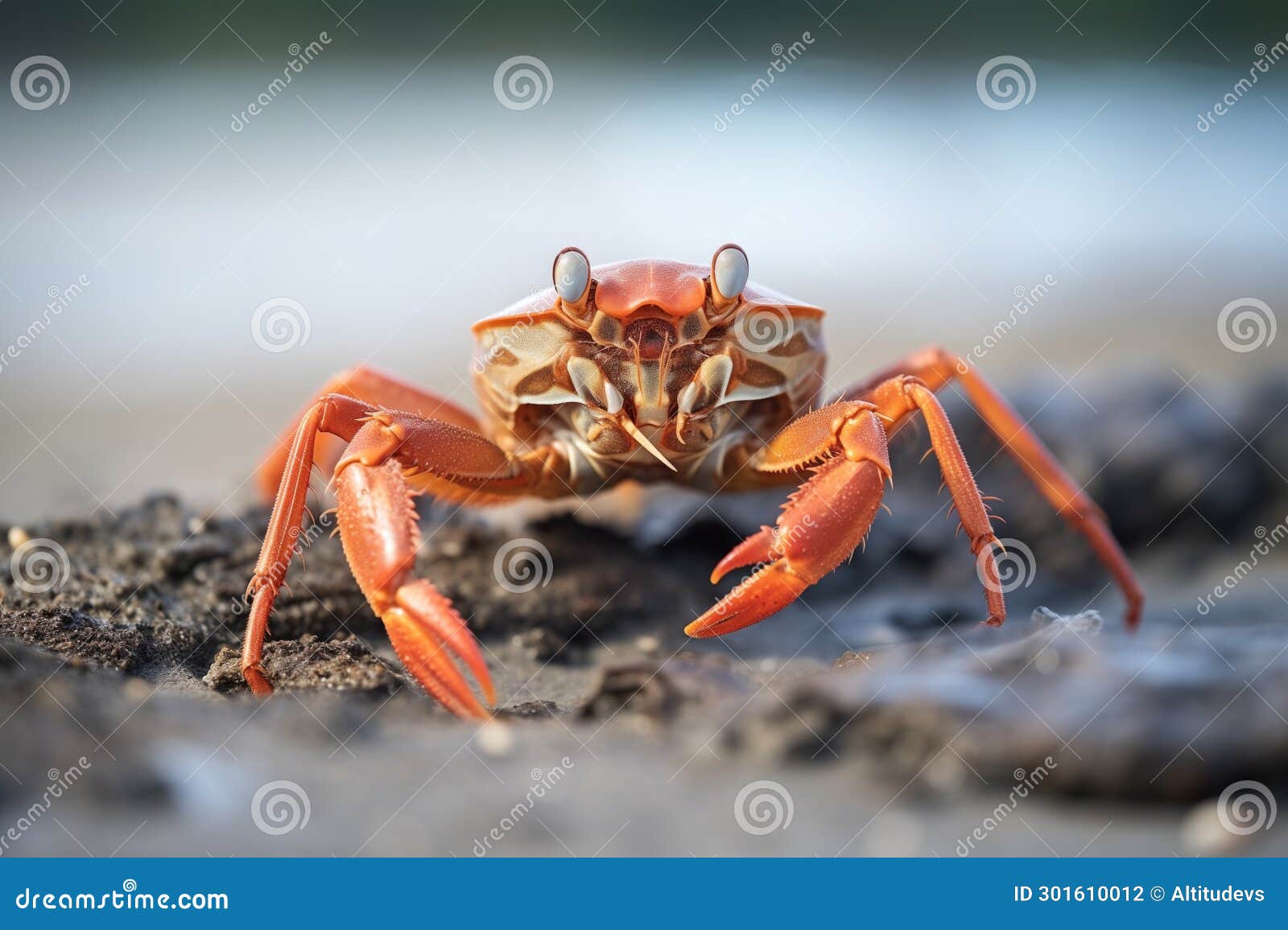 Crab Molting Its Exoskeleton on the Shore Stock Photo - Image of ...