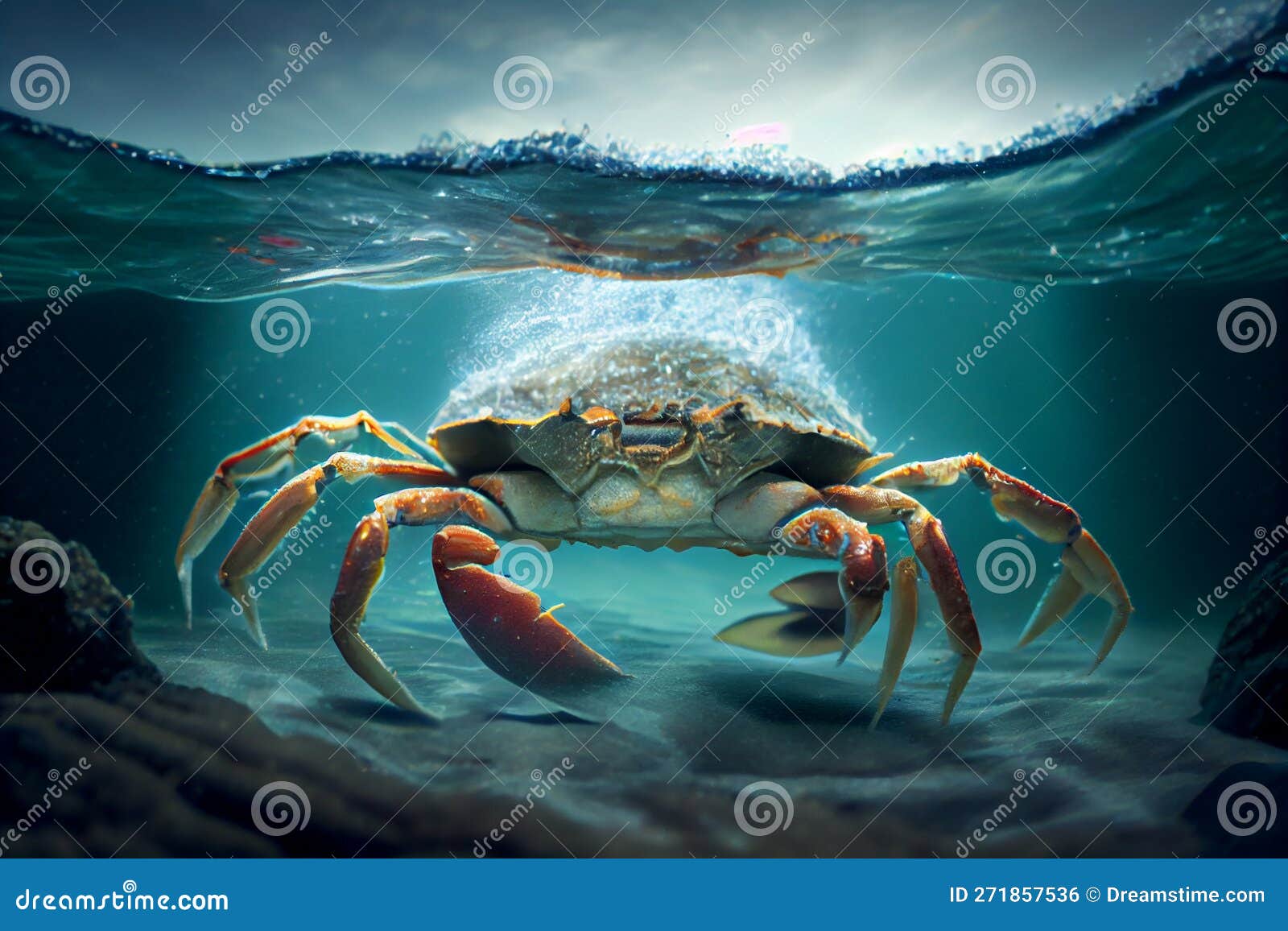 Crab in the Ocean. AI Generated Stock Illustration - Illustration of ...