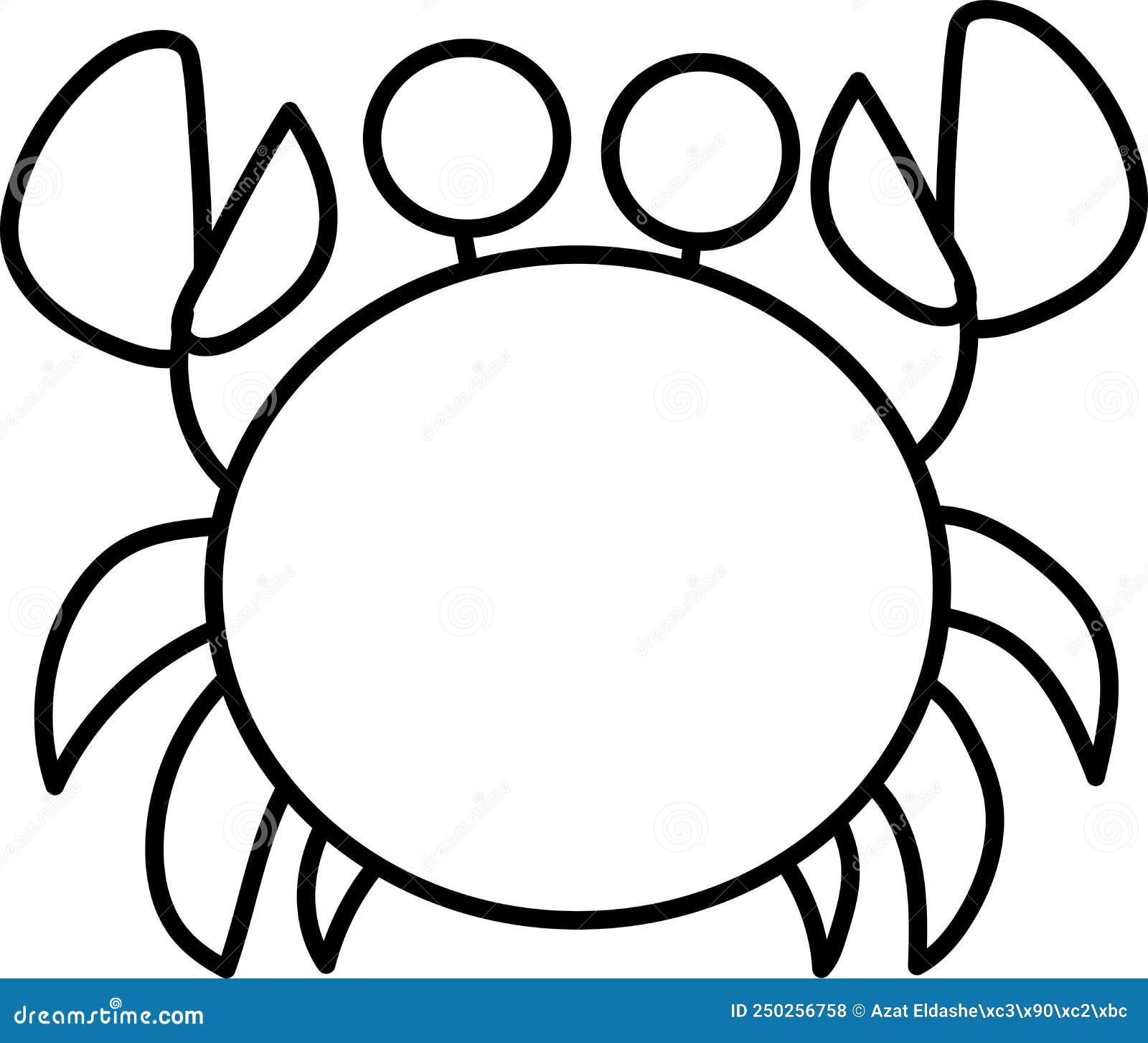 Crab Outline Isolated on a White Background Stock Vector - Illustration ...